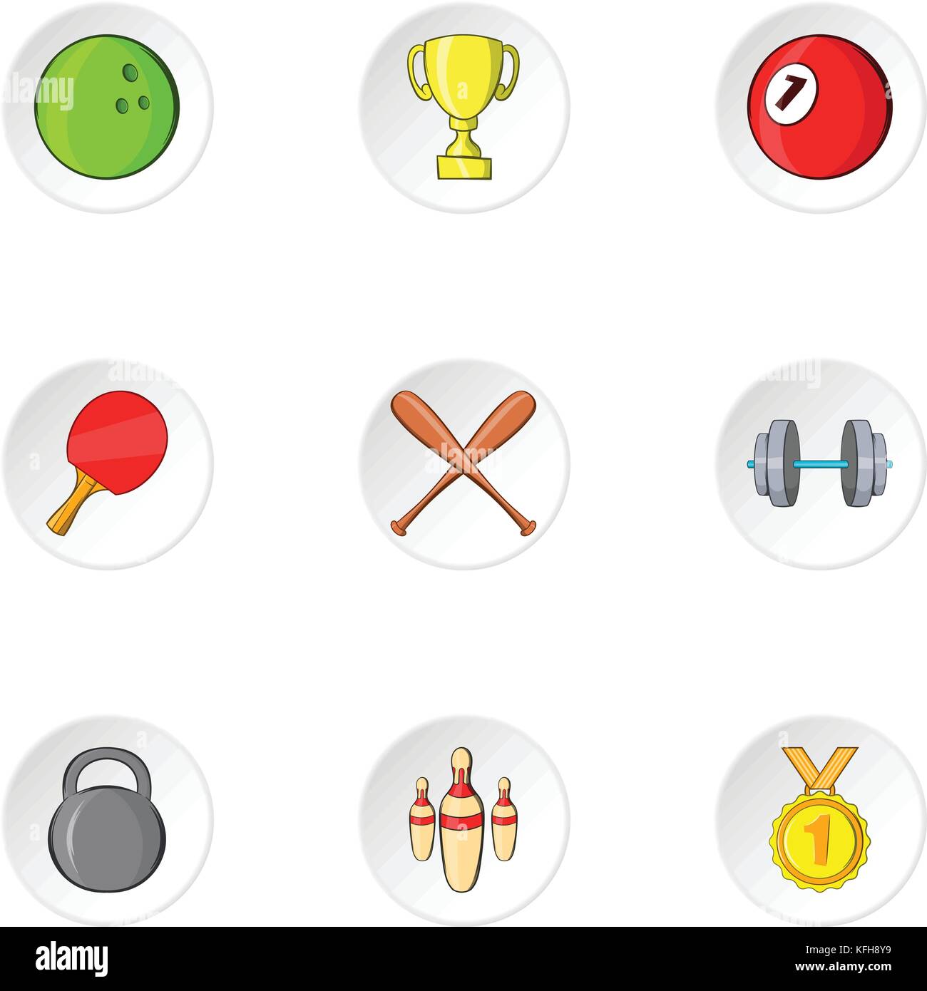 Sports stuff icons set, cartoon style Stock Vector Image & Art - Alamy