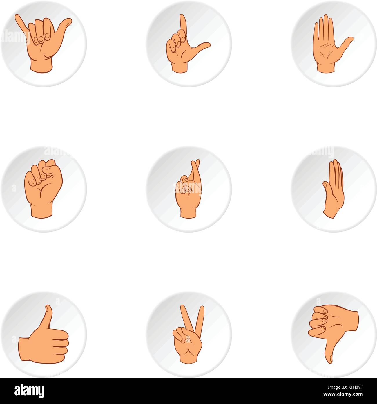 Fingers icons set, cartoon style Stock Vector Image & Art - Alamy