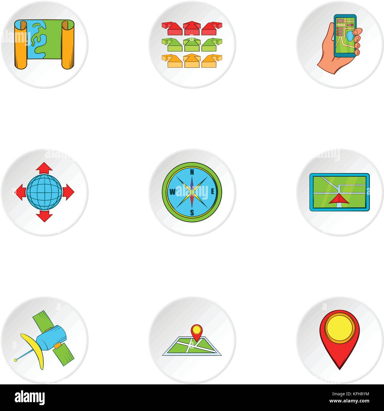Search way icons set, cartoon style Stock Vector Image & Art - Alamy