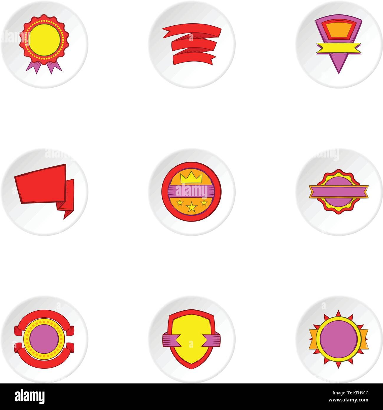 Badge icons set, cartoon style Stock Vector Image & Art - Alamy