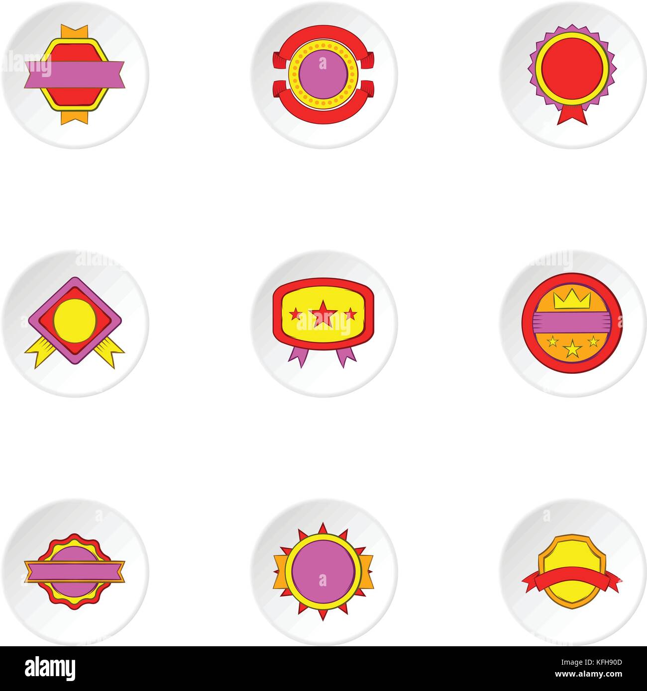 Sticker icons set, cartoon style Stock Vector Image & Art - Alamy
