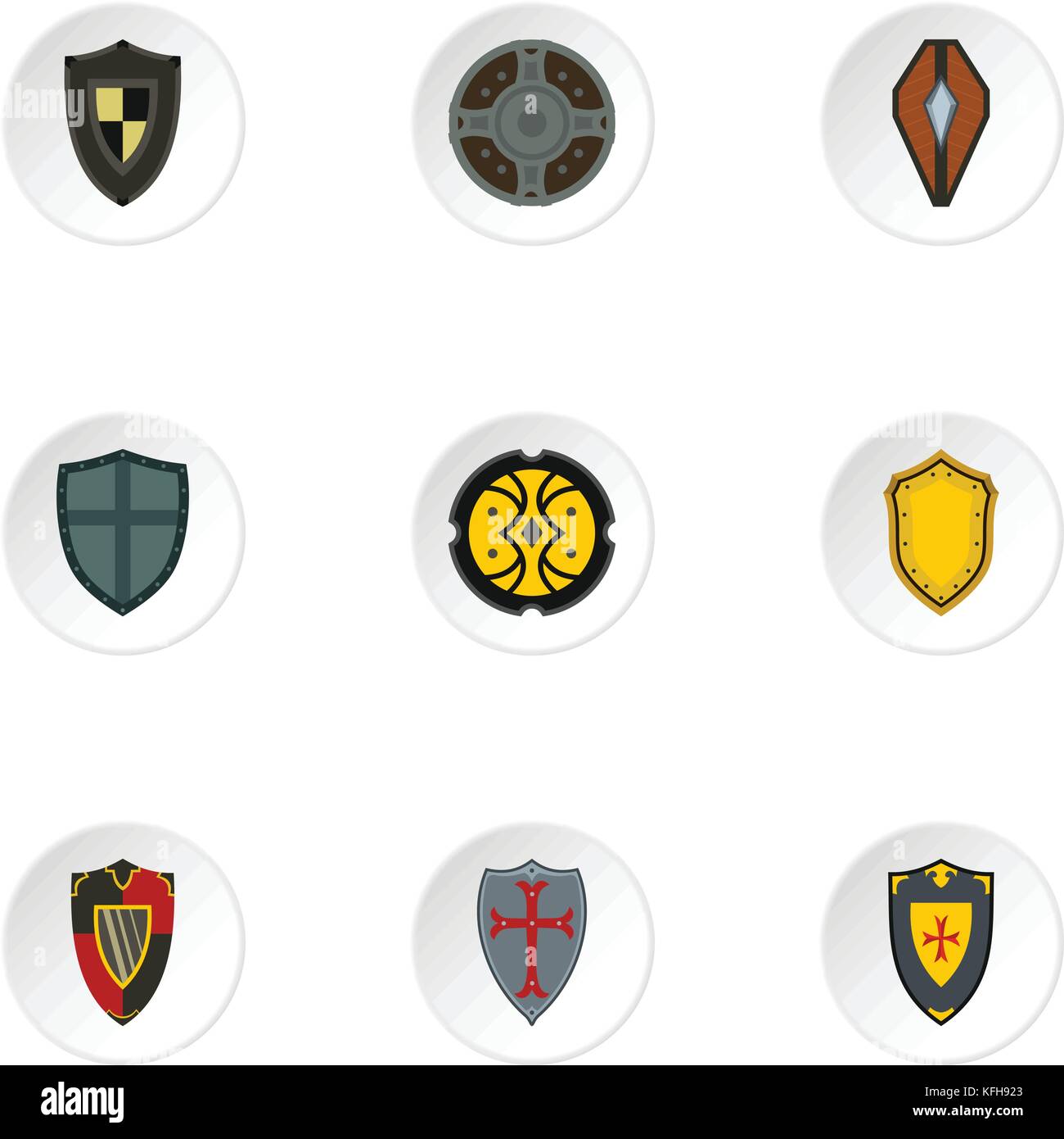 Shield icons set, flat style Stock Vector Image & Art - Alamy