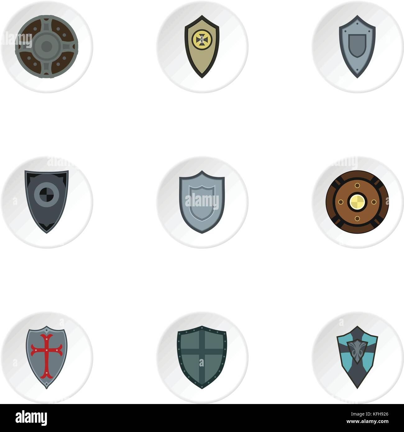 Army shield icons set, flat style Stock Vector Image & Art - Alamy