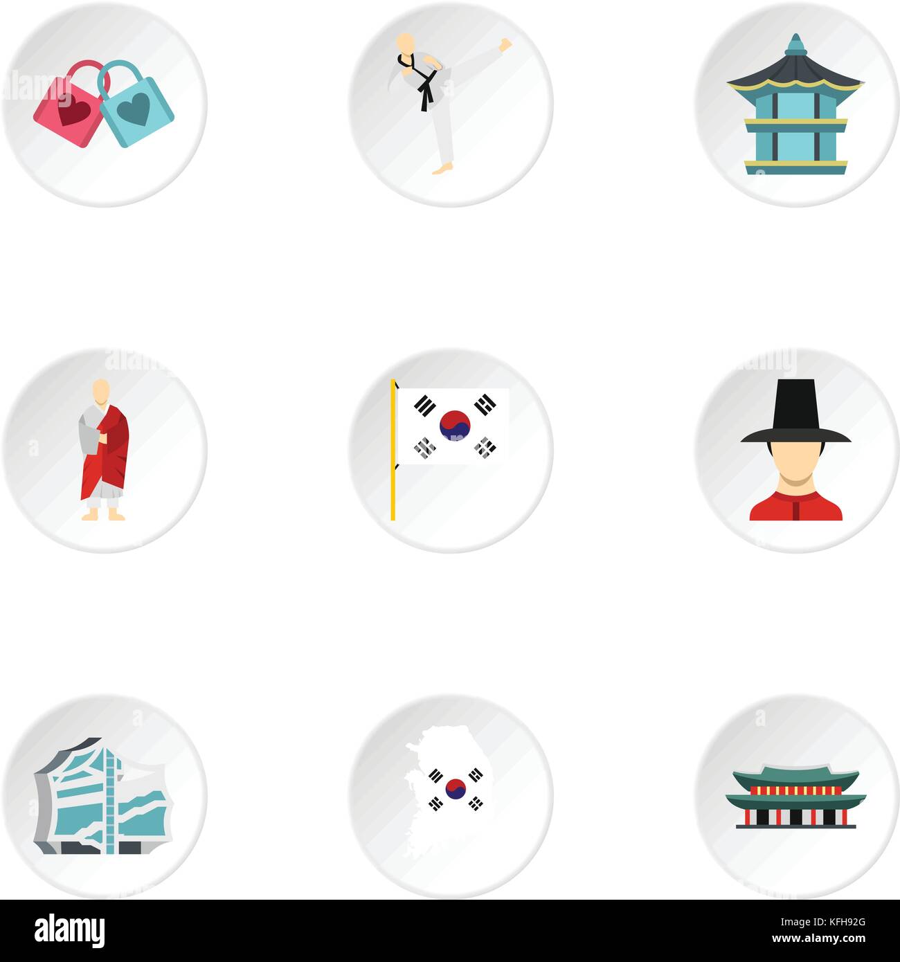 South Korea republic icons set, flat style Stock Vector Image & Art - Alamy