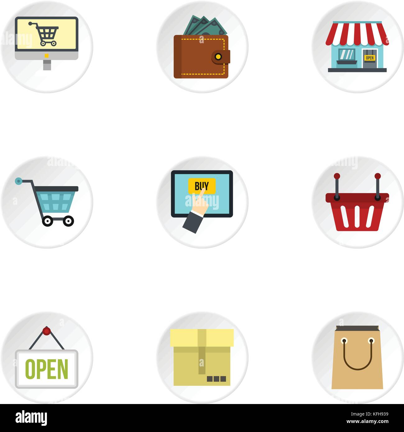 Purchase icons set, flat style Stock Vector Image & Art - Alamy