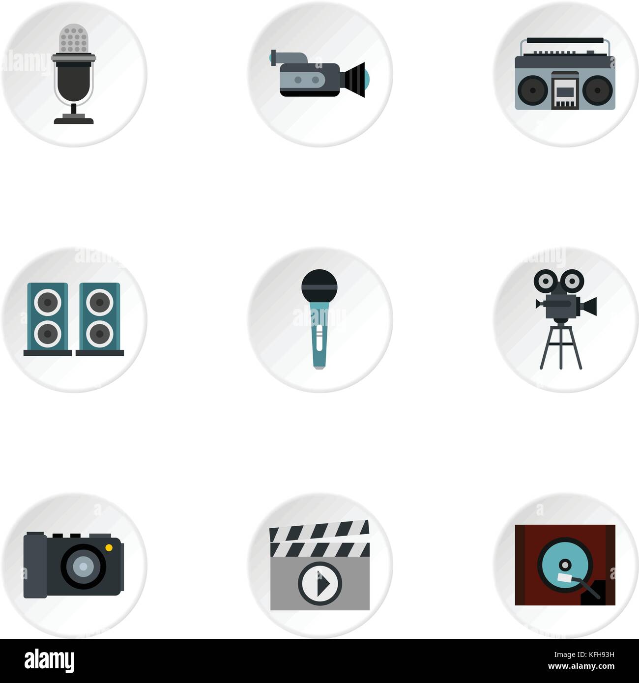 Electronic equipment icons set, flat style Stock Vector Image & Art - Alamy