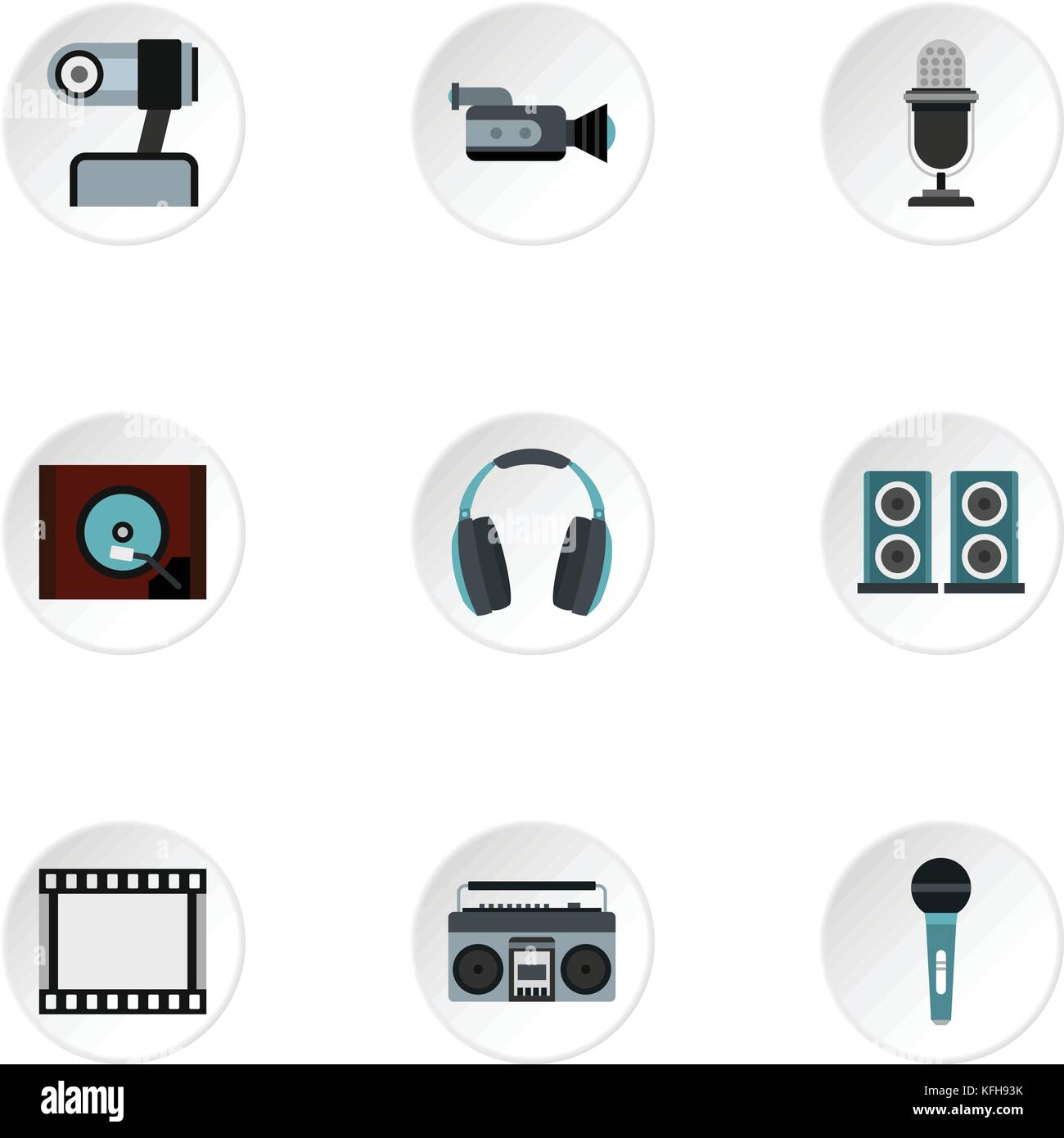 Webcam white flat icons Stock Vector Images - Alamy