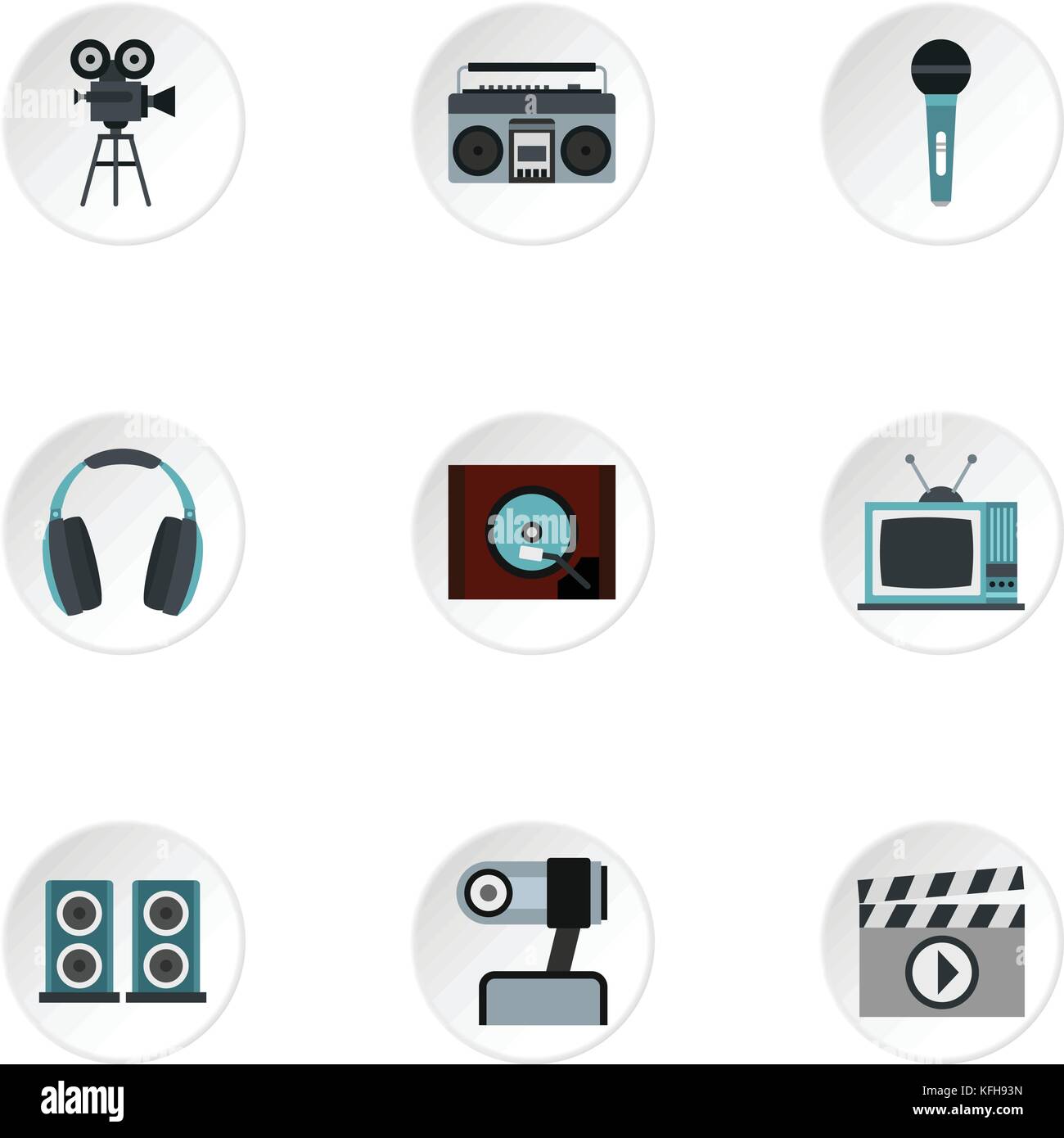 Electronic communication icons set, flat style Stock Vector Image & Art ...