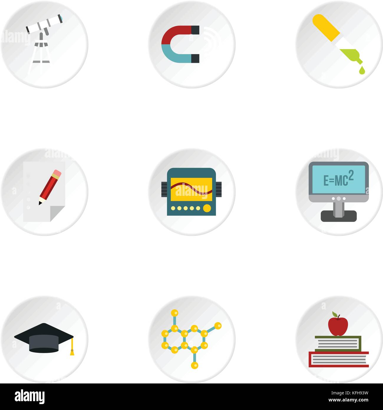 Study icons set, flat style Stock Vector Image & Art - Alamy