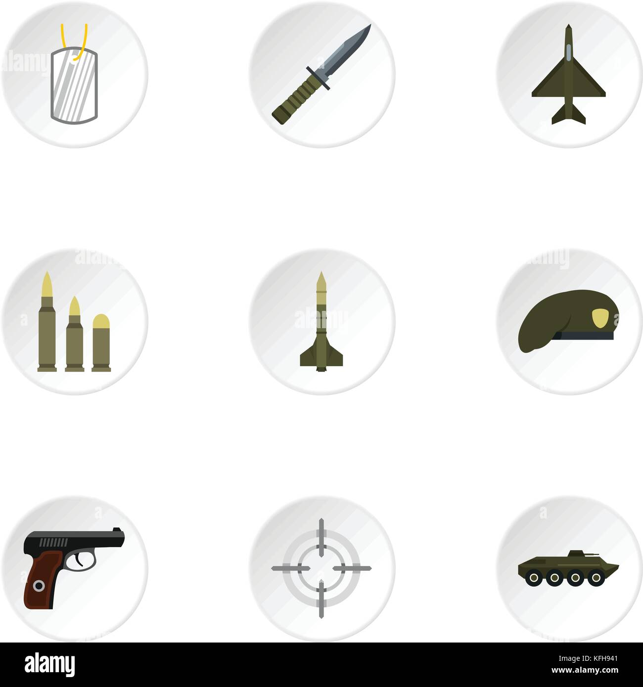 Military weapons icons set, flat style Stock Vector Image & Art - Alamy