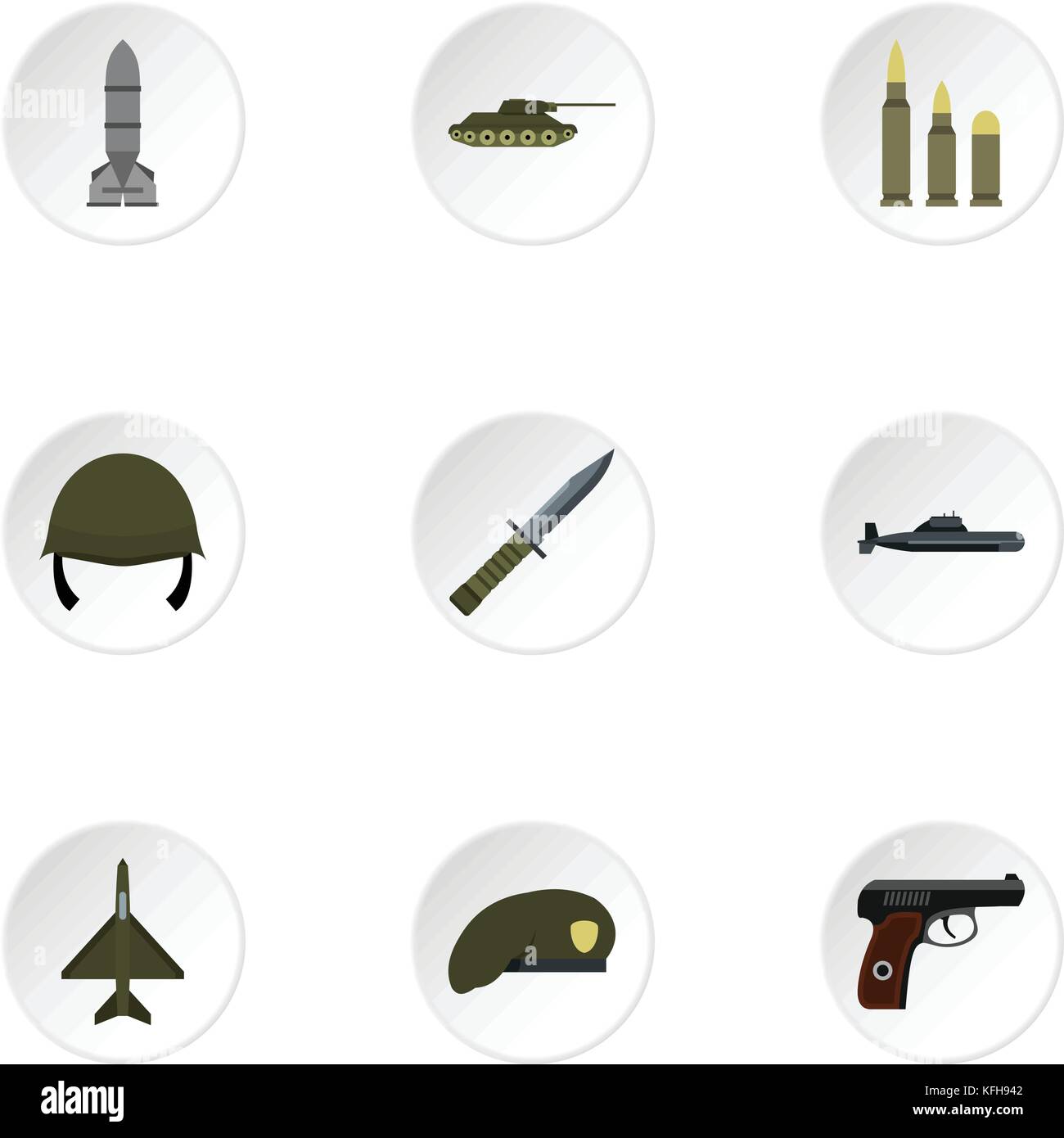 War icons set, flat style Stock Vector Image & Art - Alamy