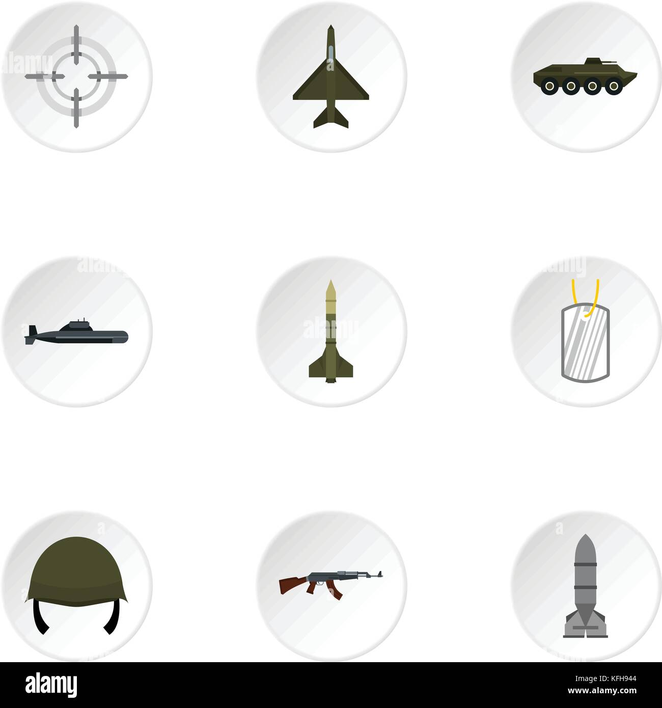 Military defense icons set, flat style Stock Vector Image & Art - Alamy