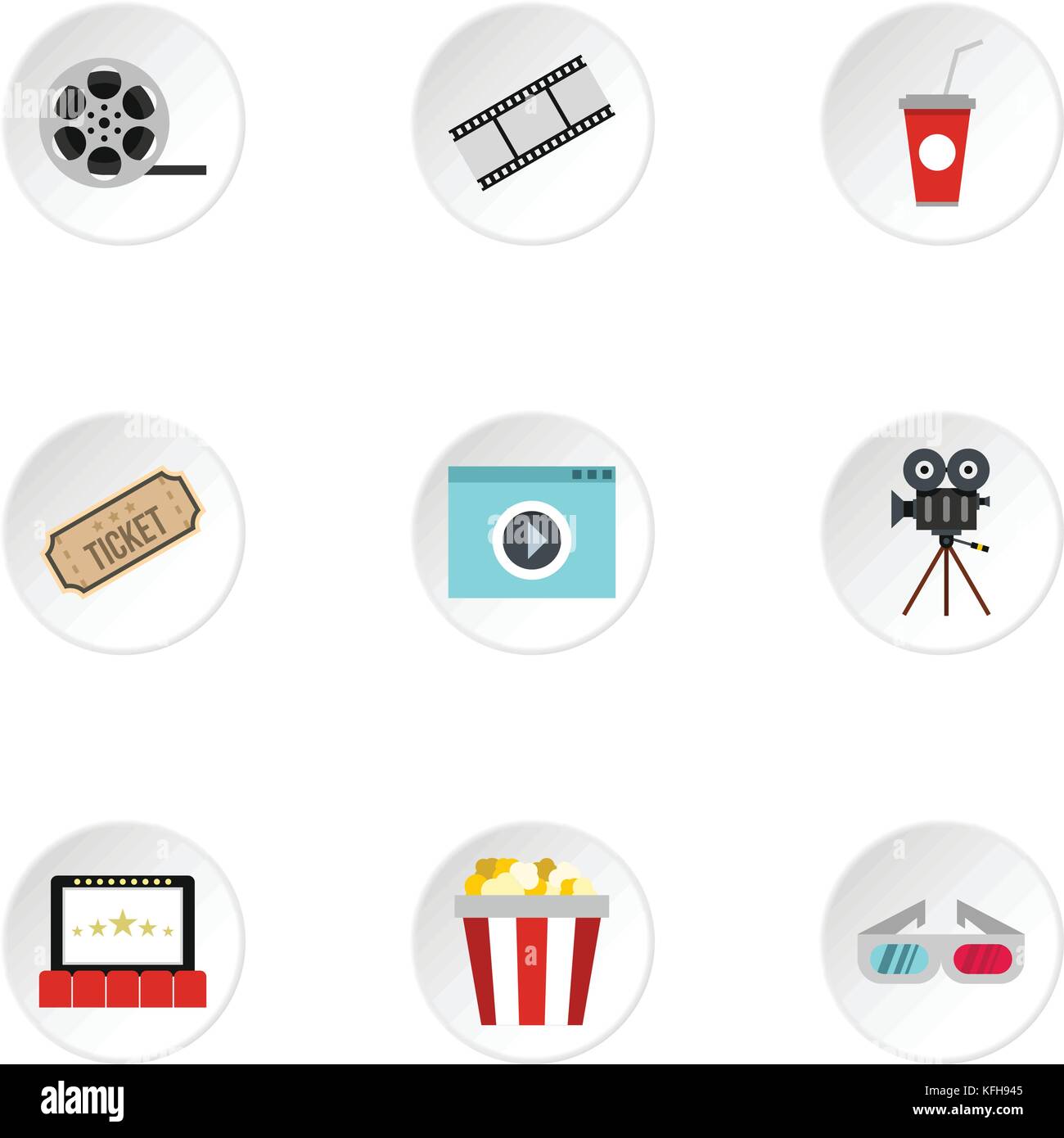 Movie icons set, flat style Stock Vector Image & Art - Alamy