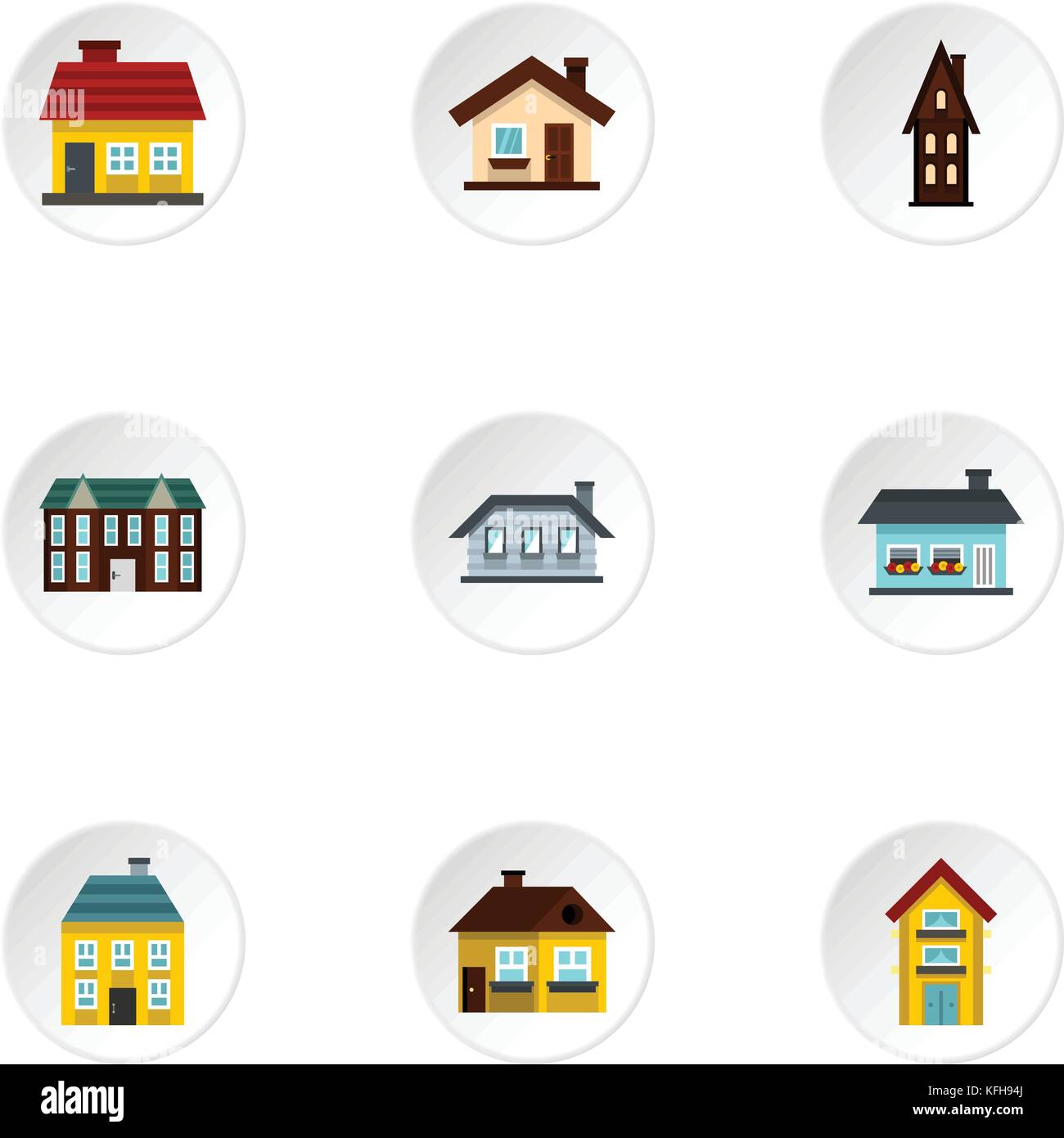 House icons set, flat style Stock Vector Image & Art - Alamy