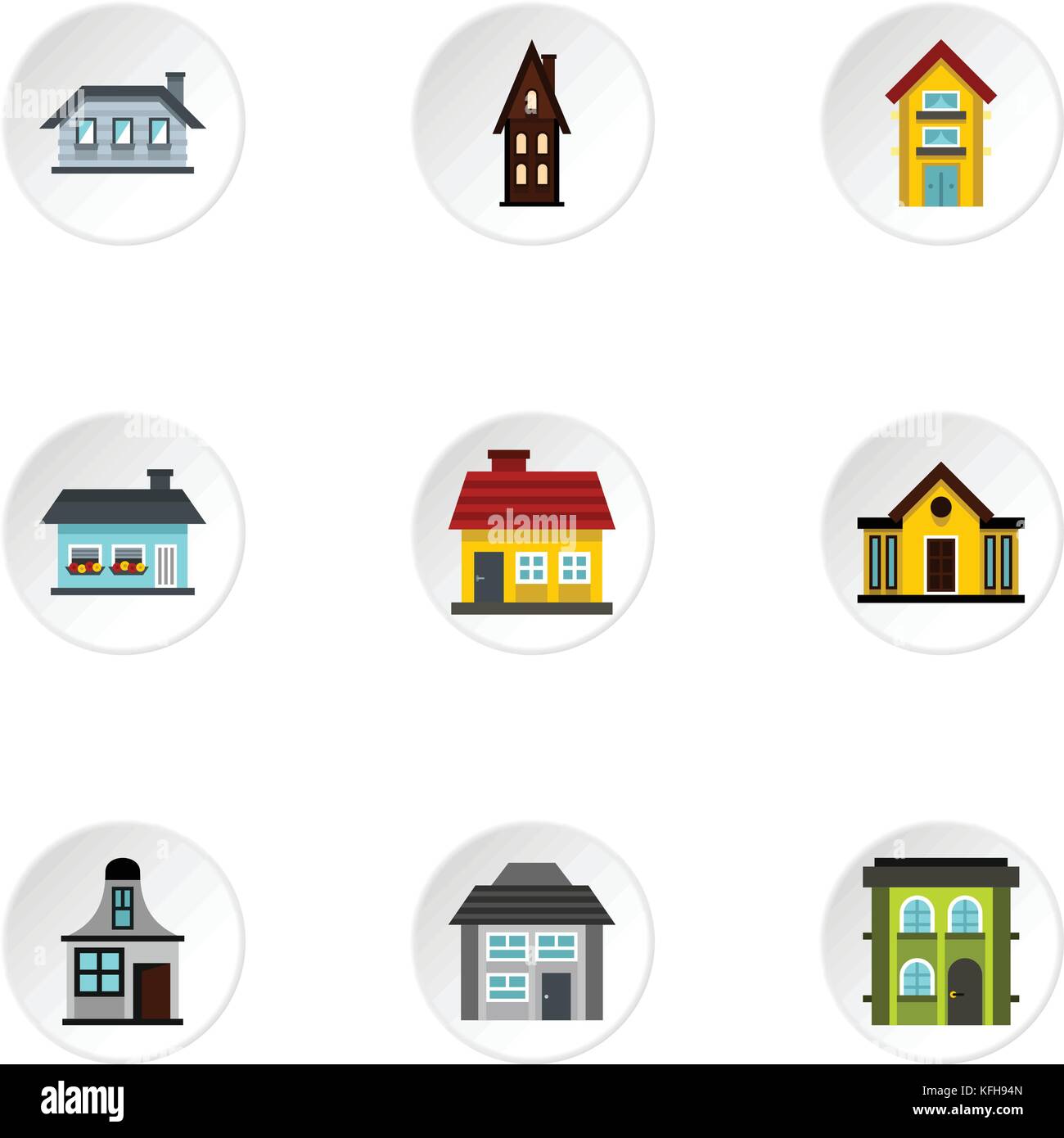 Dwelling icons set, flat style Stock Vector Image & Art - Alamy