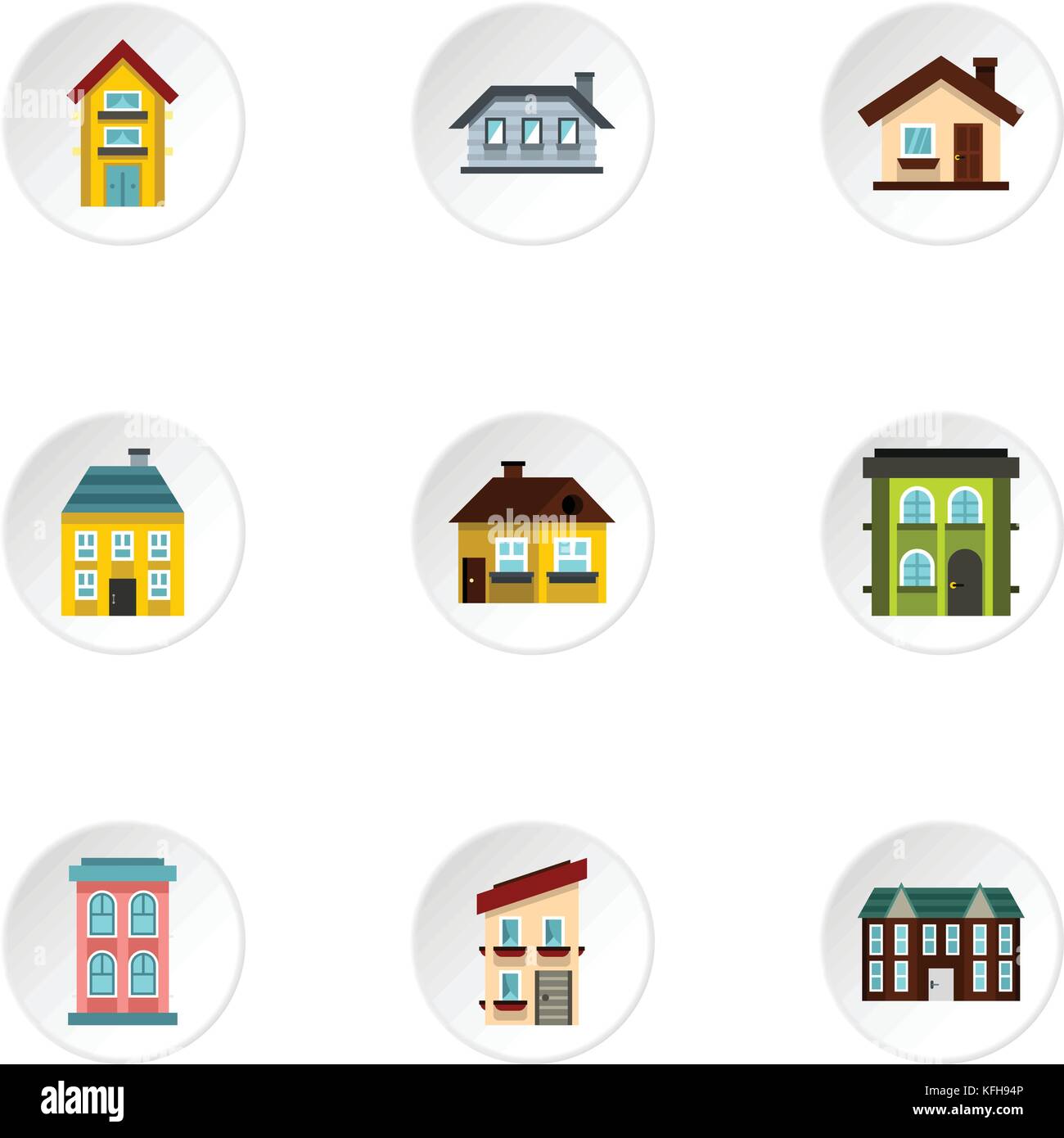 Habitation icons set, flat style Stock Vector Image & Art - Alamy