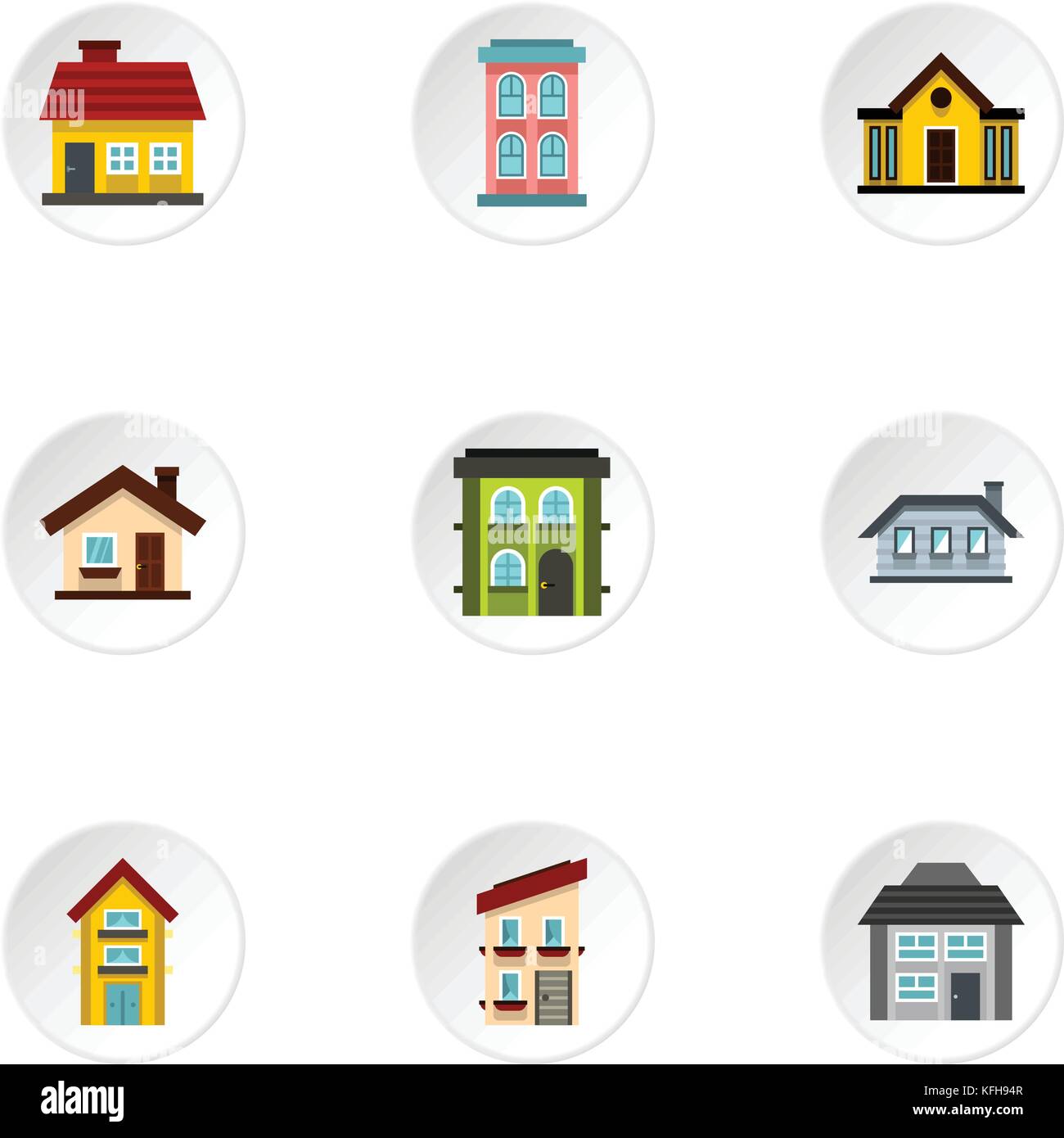 Residence icons set, flat style Stock Vector Image & Art - Alamy