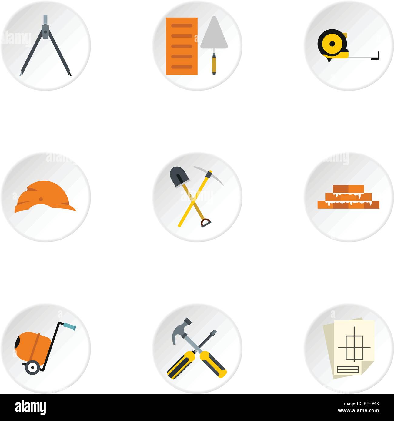 Building tools icons set, flat style Stock Vector Image & Art - Alamy