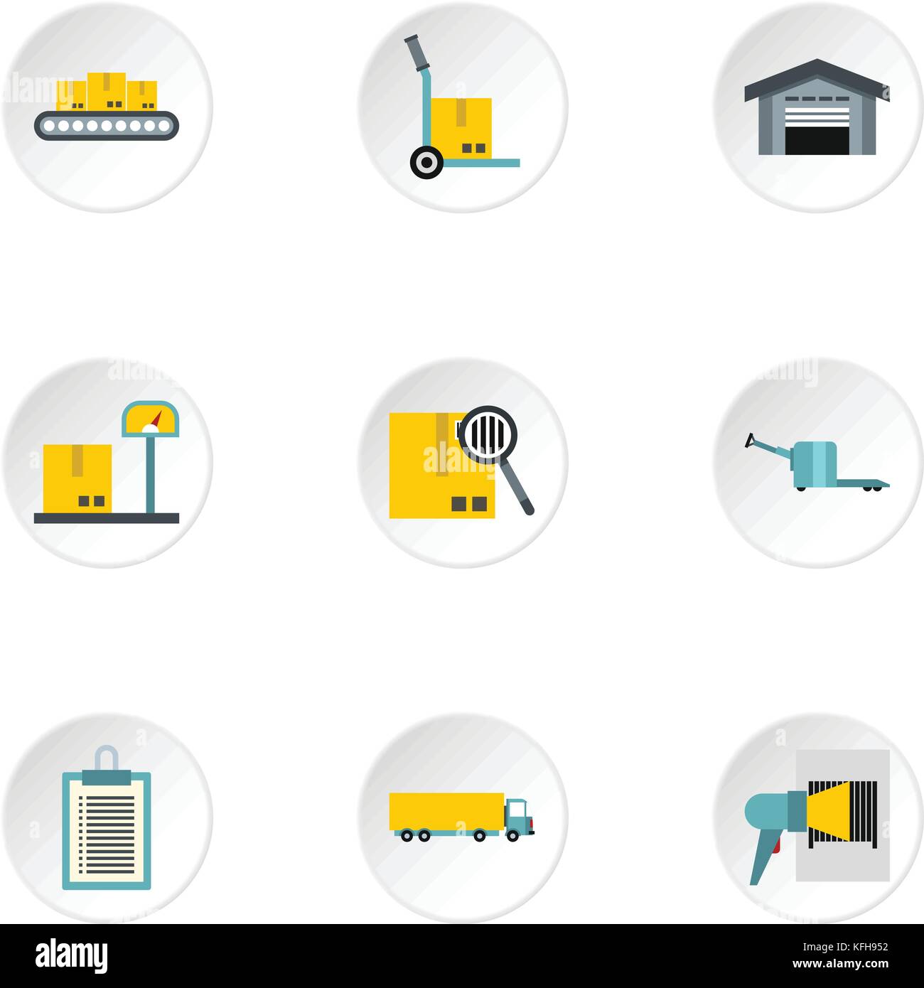 Warehouse icons set, flat style Stock Vector Image & Art - Alamy