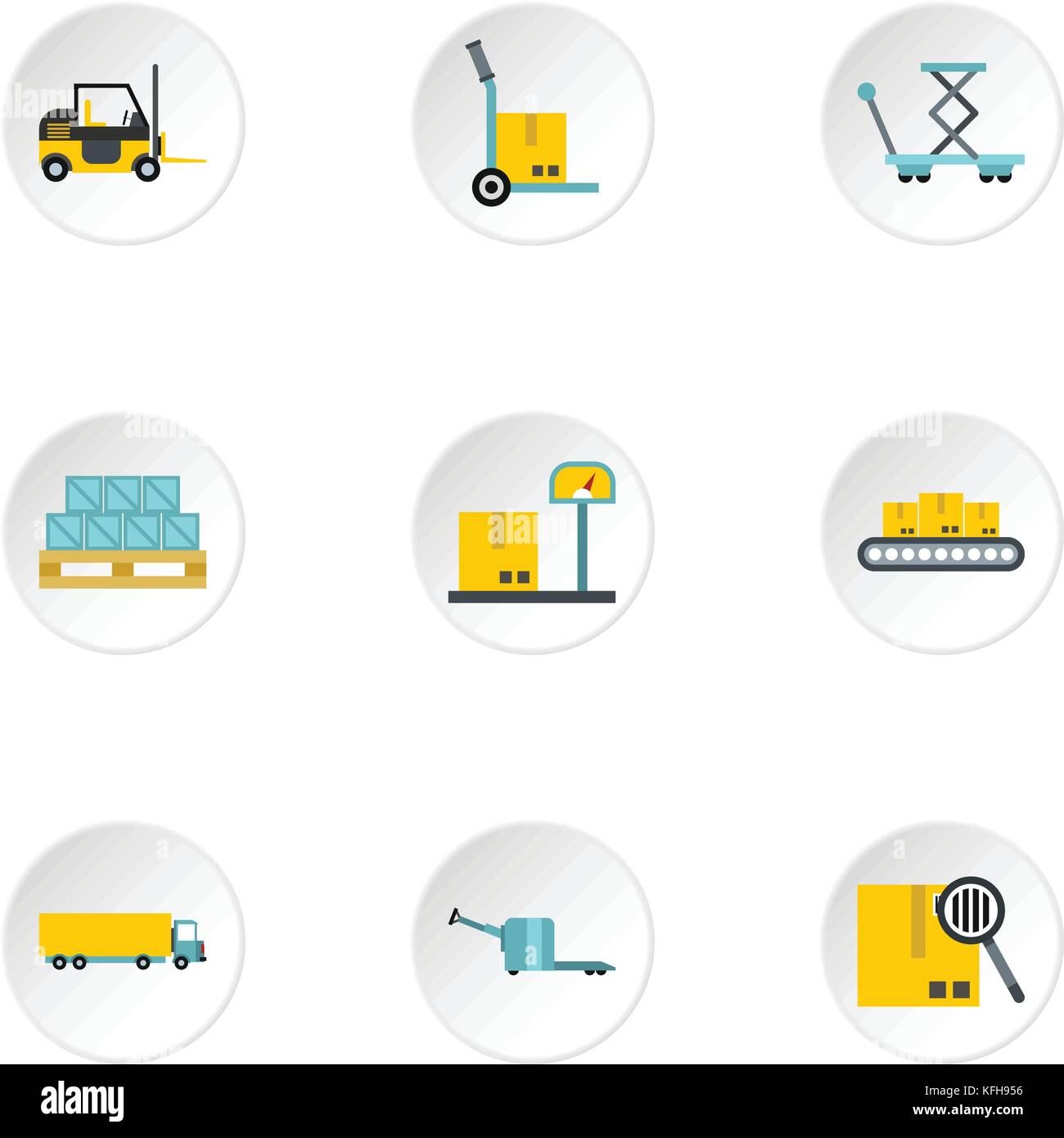 Cargo icons set, flat style Stock Vector Image & Art - Alamy