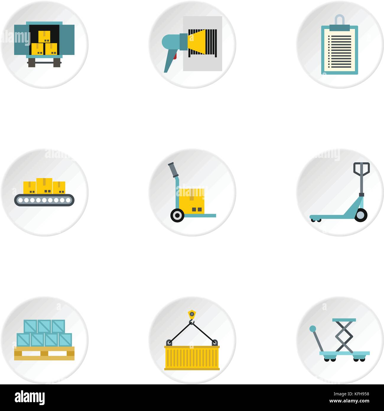Cargo packing icons set, flat style Stock Vector Image & Art - Alamy