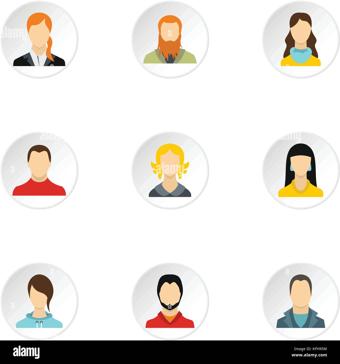 Avatar icons set, flat style Stock Vector Image & Art - Alamy