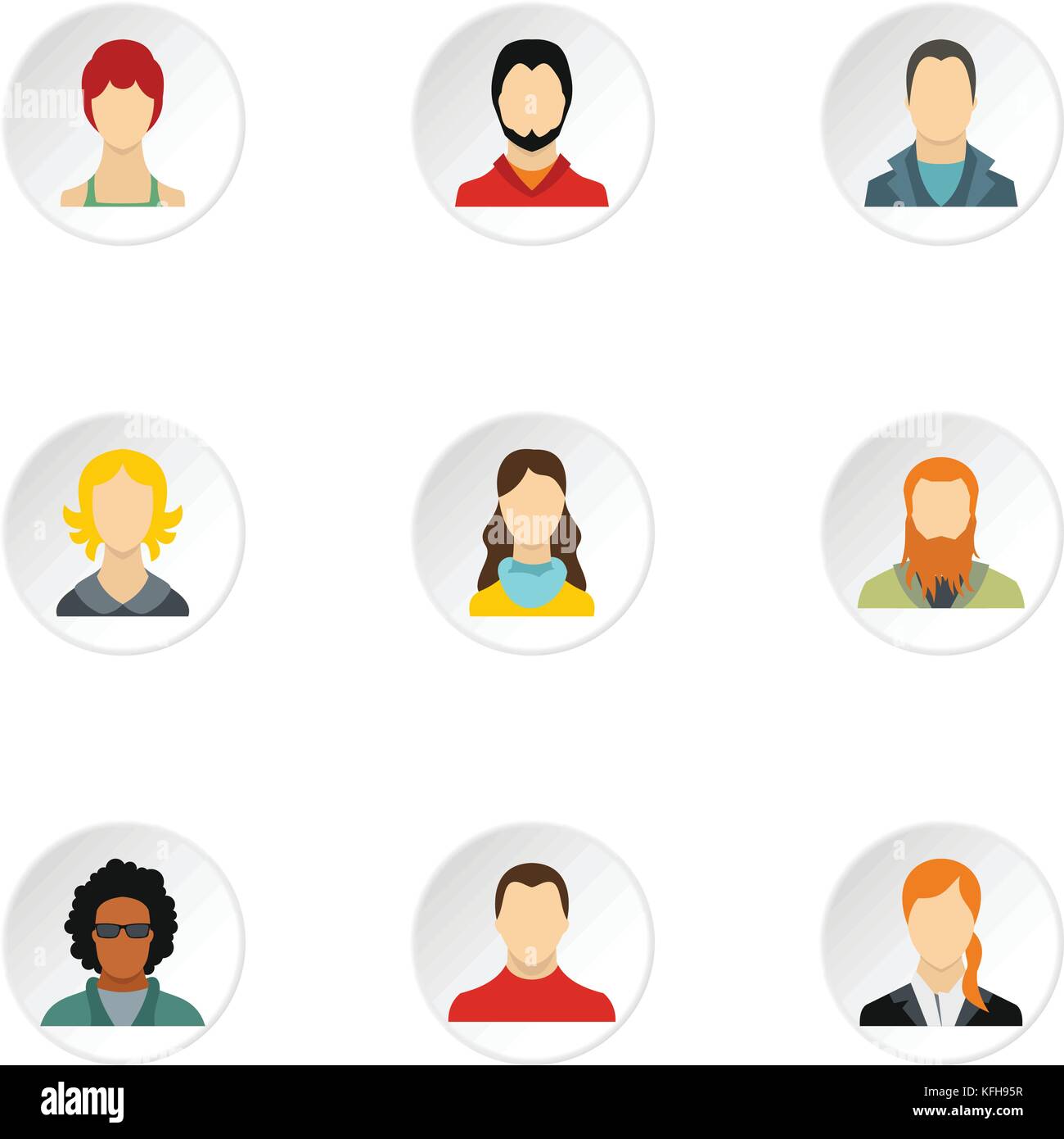 Avatar people icons set, flat style Stock Vector Image & Art - Alamy