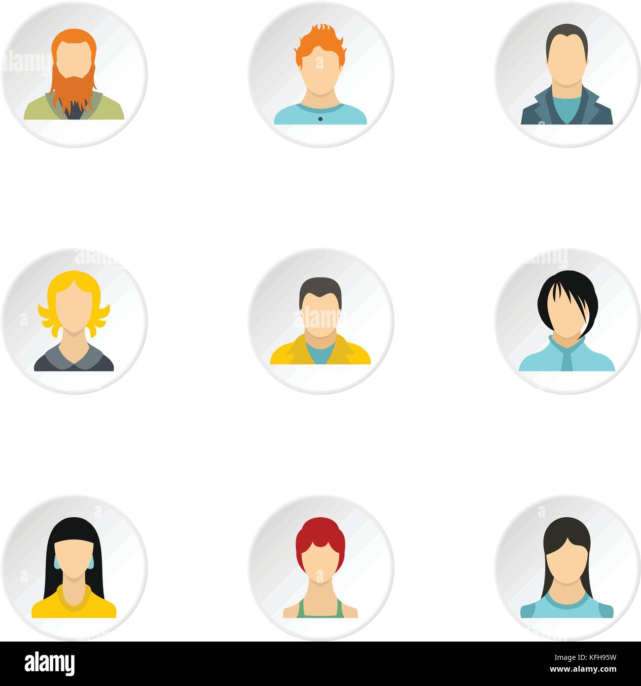 Types of avatar icons set, flat style Stock Vector Image & Art - Alamy
