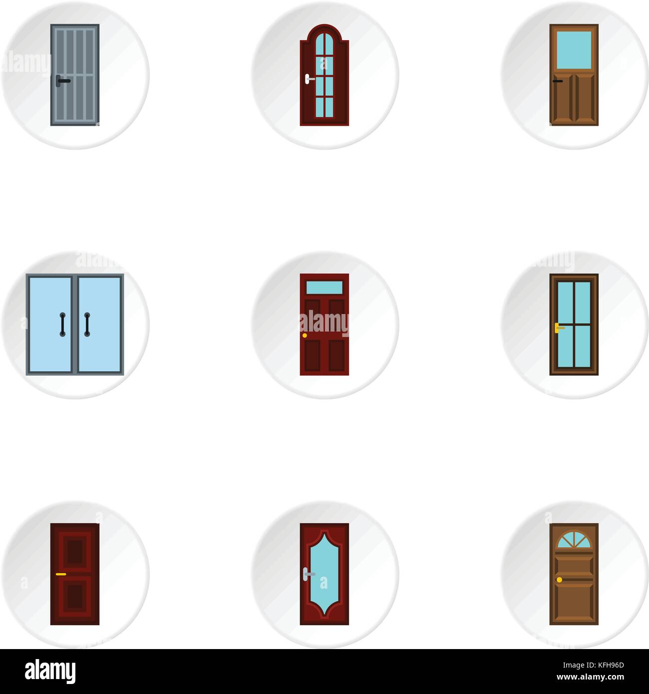 Security doors icons set, flat style Stock Vector Image & Art - Alamy