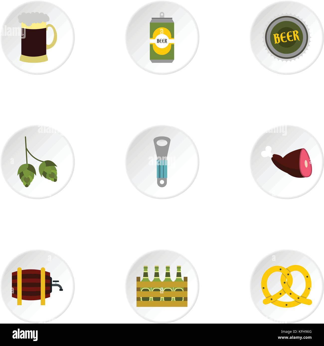 Alcohol icons set, flat style Stock Vector Image & Art - Alamy