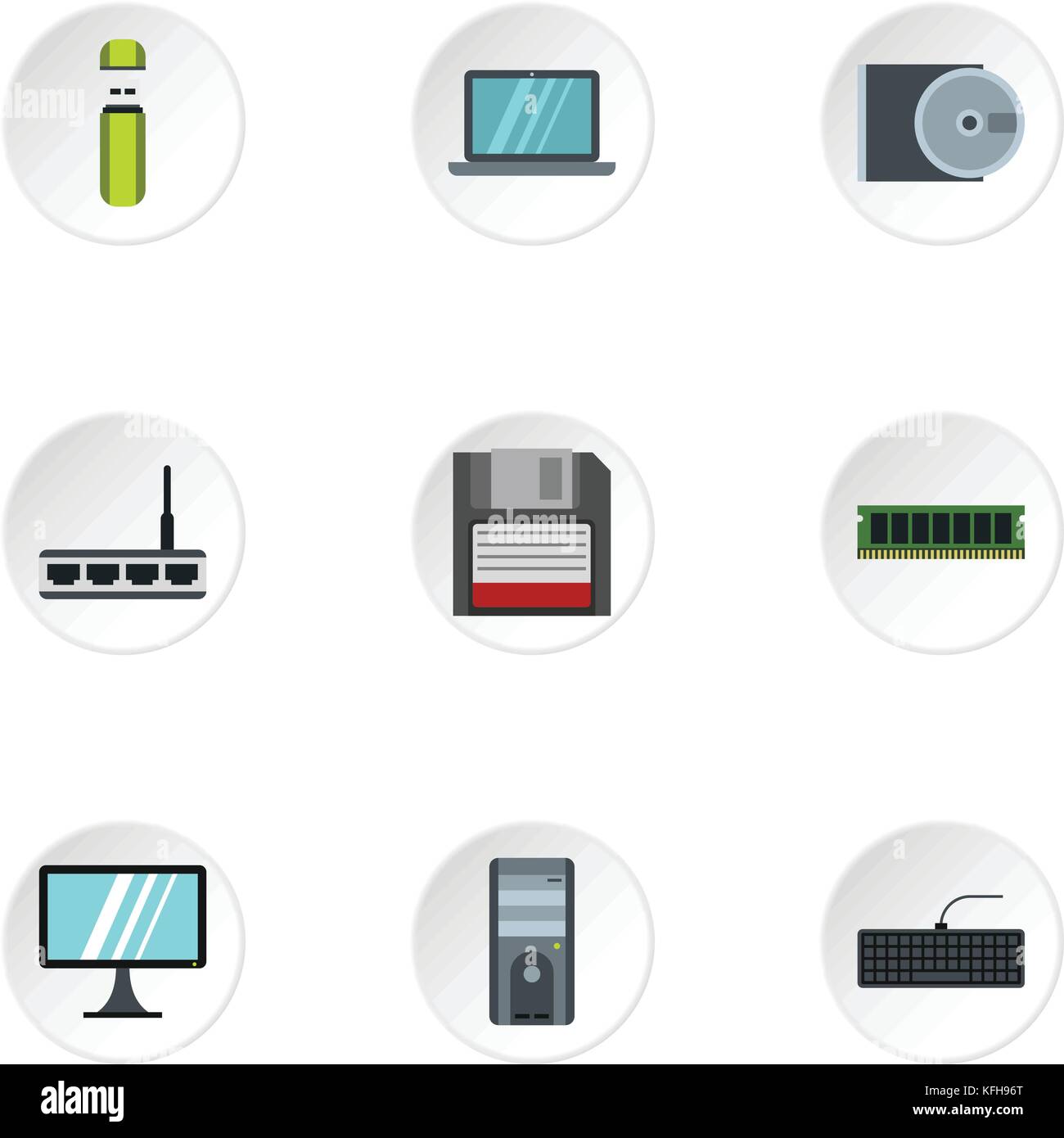 Computer setup icons set, flat style Stock Vector Image & Art - Alamy