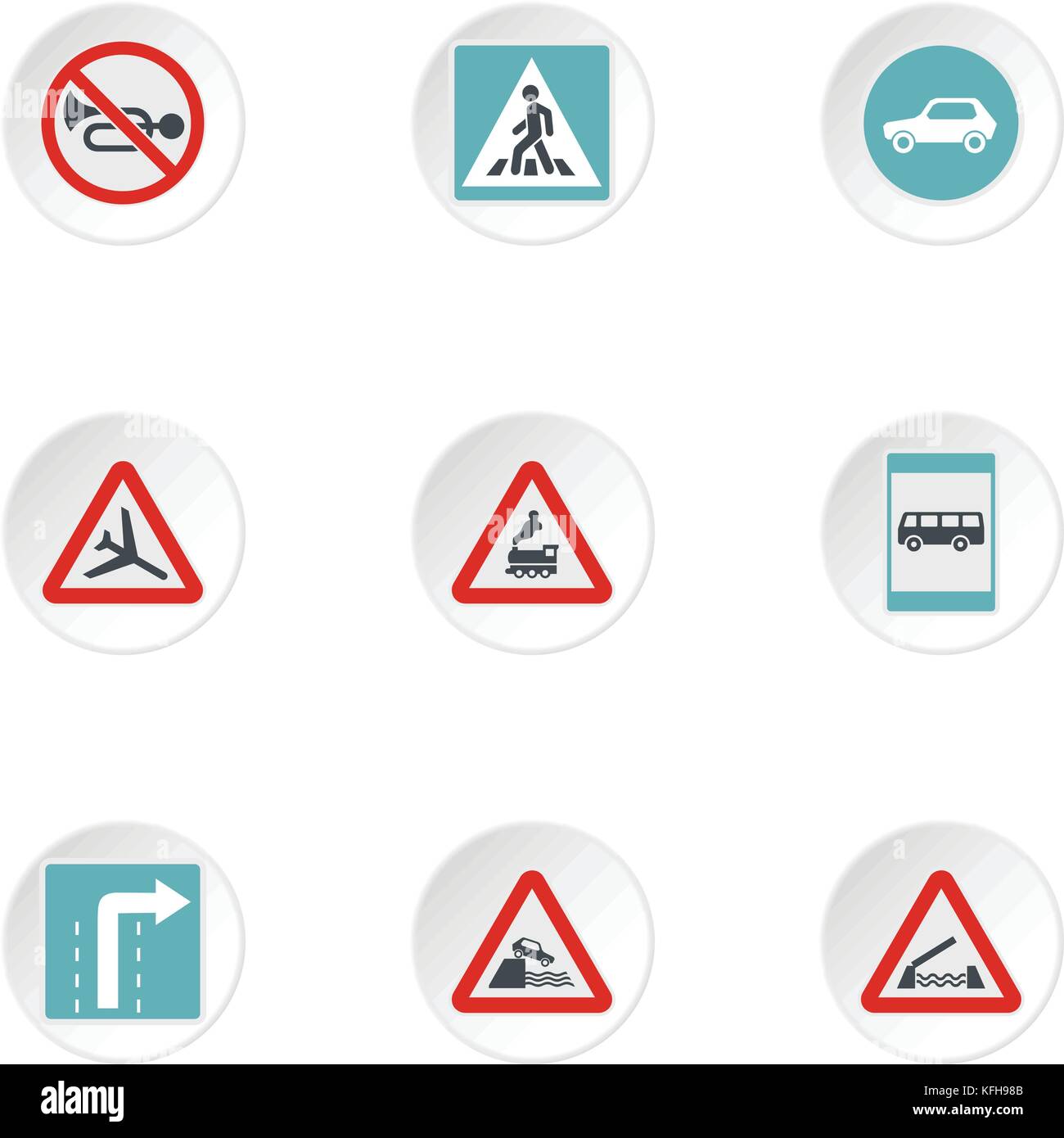 Traffic sign icons set, flat style Stock Vector Image & Art - Alamy