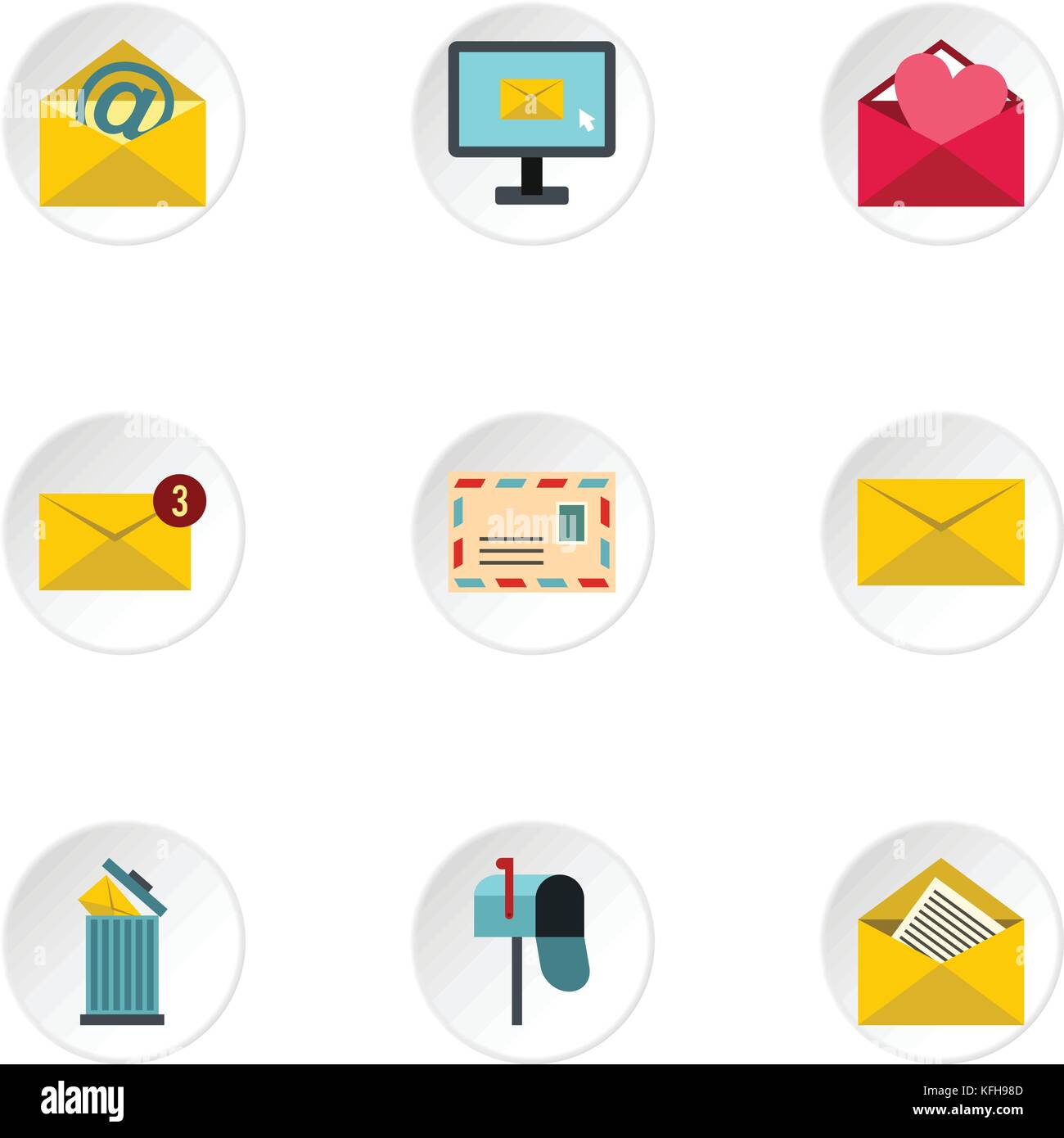 Message icons set, flat style Stock Vector Image & Art - Alamy