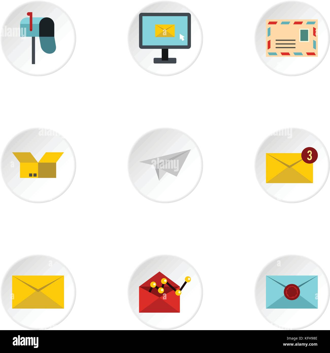 Letter icons set, flat style Stock Vector Image & Art - Alamy