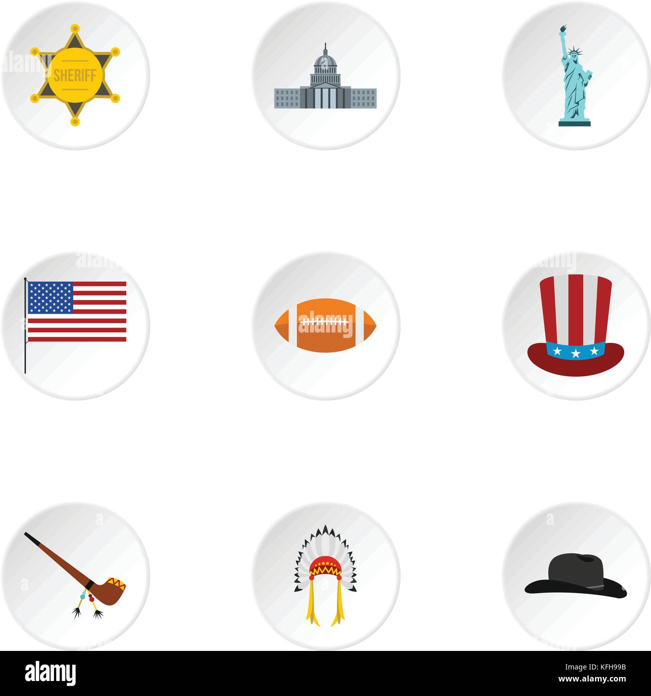 Country USA icons set, flat style Stock Vector Image & Art - Alamy
