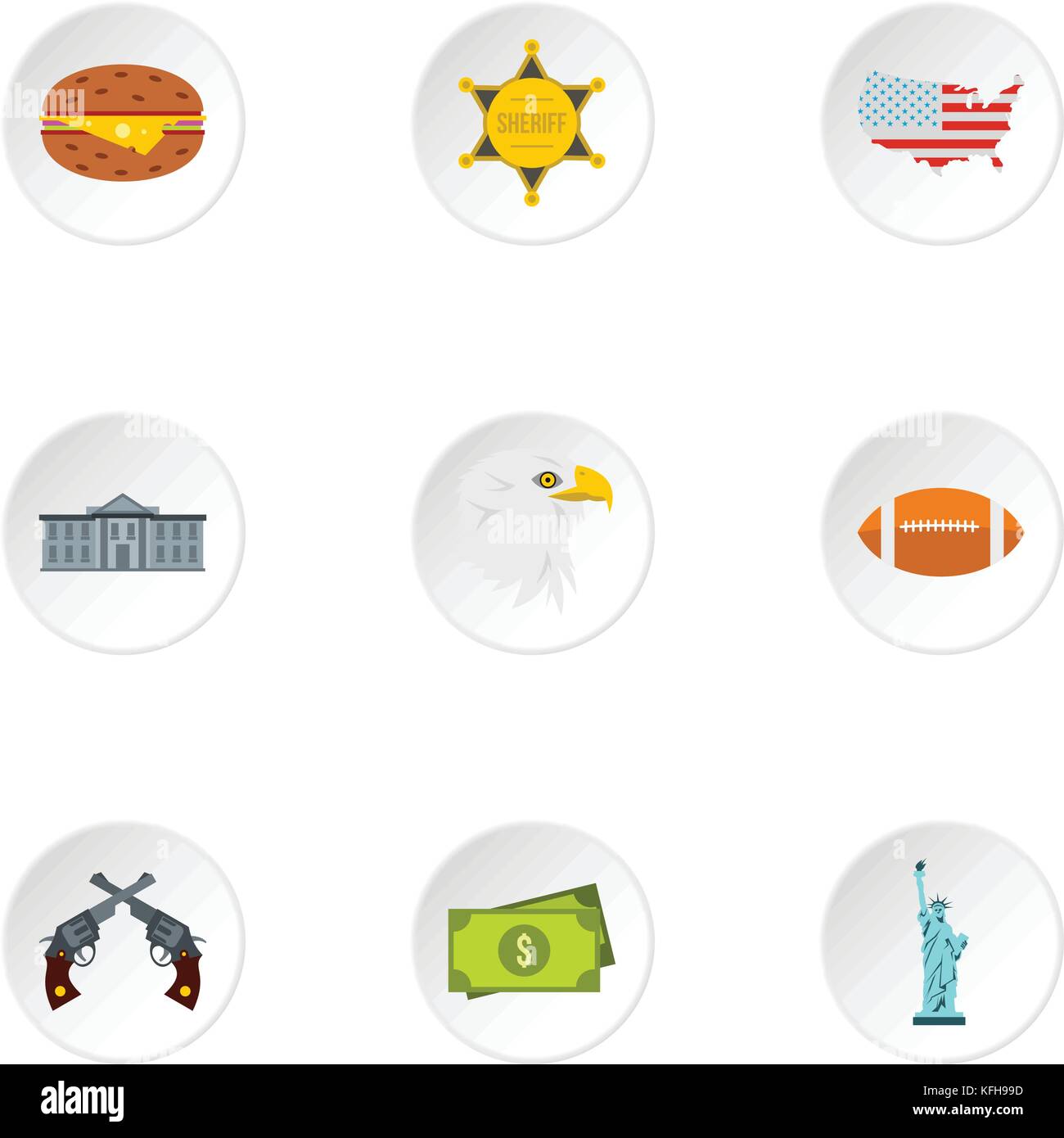 USA icons set, flat style Stock Vector Image & Art - Alamy