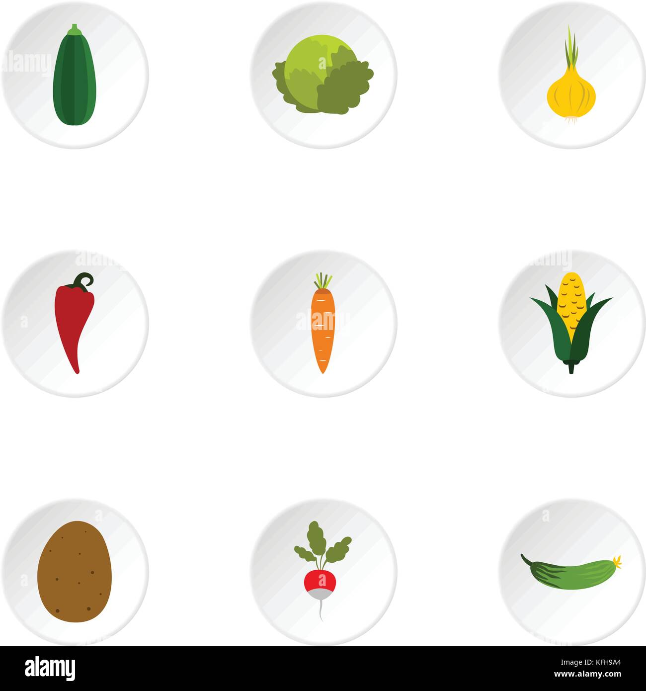 Farm vegetables icons set, flat style Stock Vector Image & Art - Alamy