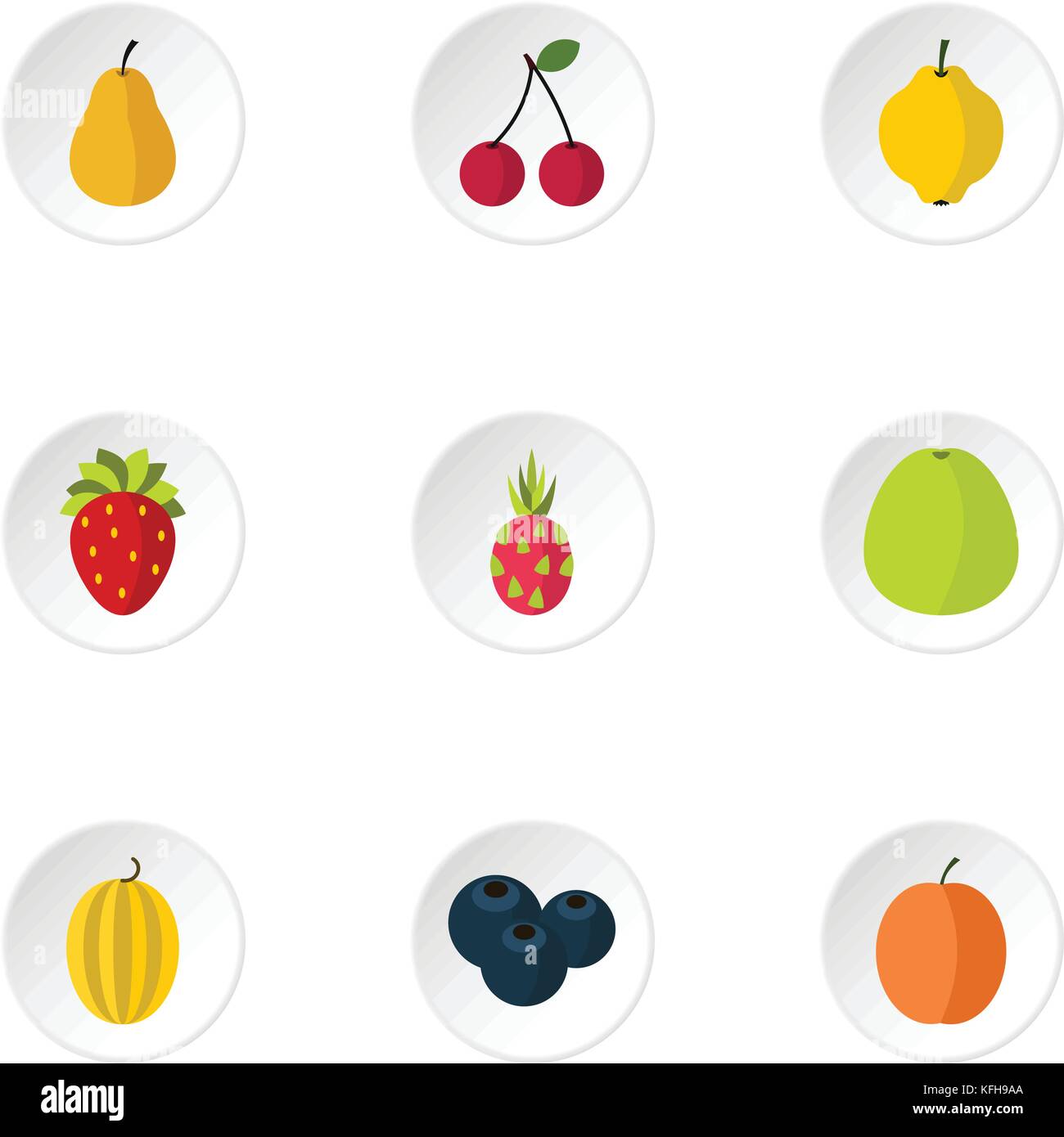 Orchard fruits icons set, flat style Stock Vector Image & Art - Alamy