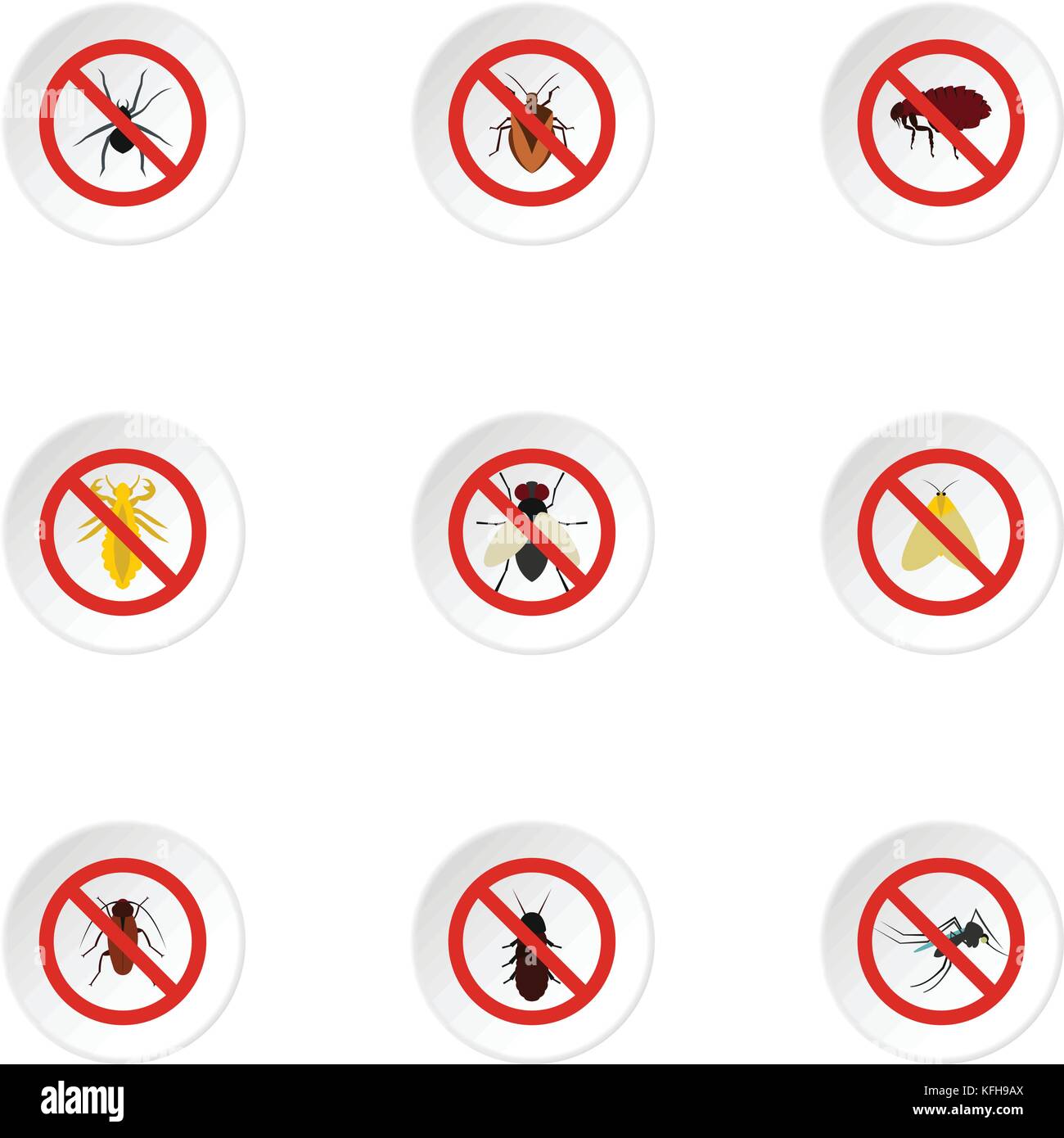 Harmful insects icons set, flat style Stock Vector Image & Art - Alamy