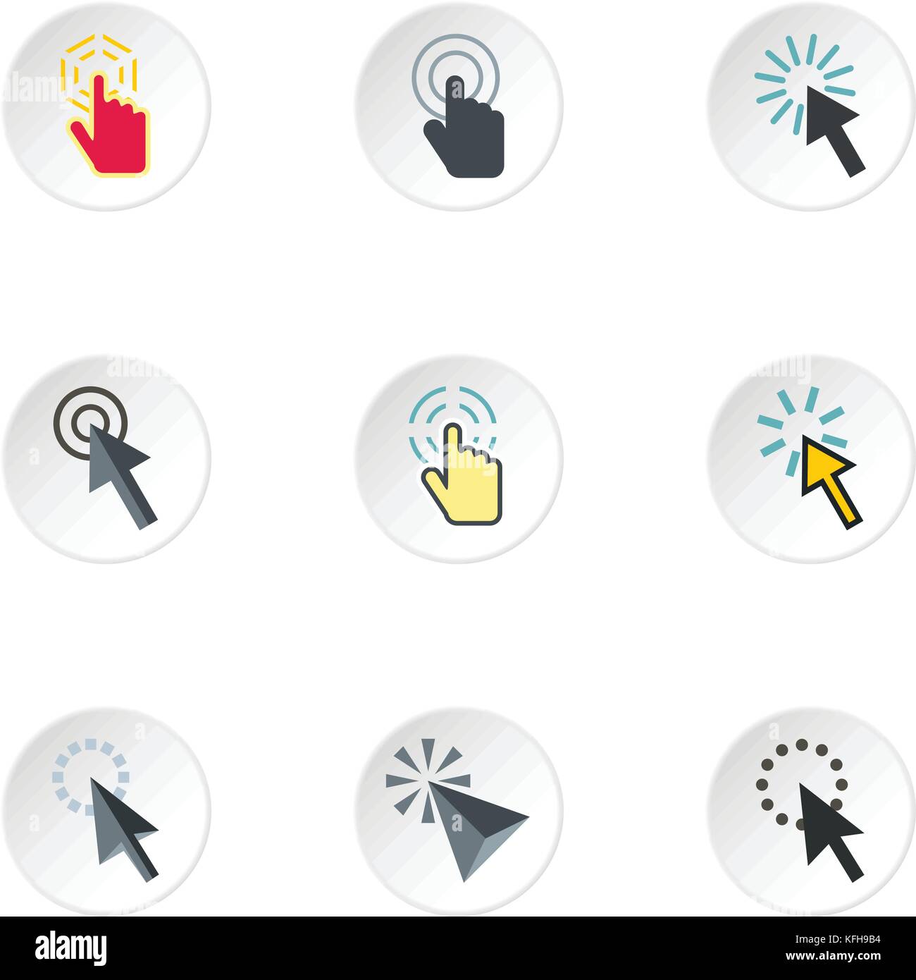 Pointer of computer icons set, flat style Stock Vector Image & Art - Alamy
