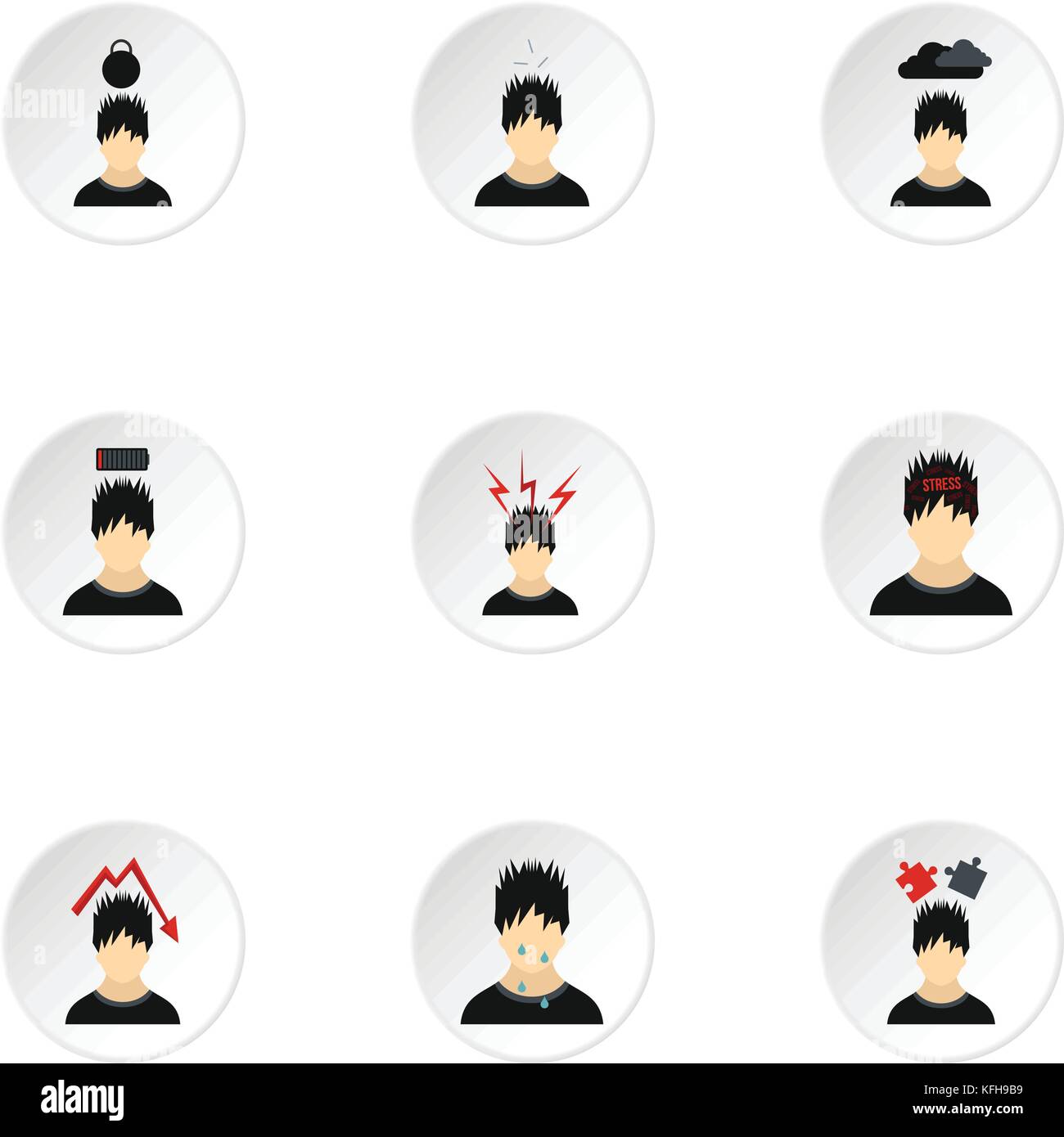 Feeling icons set, flat style Stock Vector Image & Art - Alamy