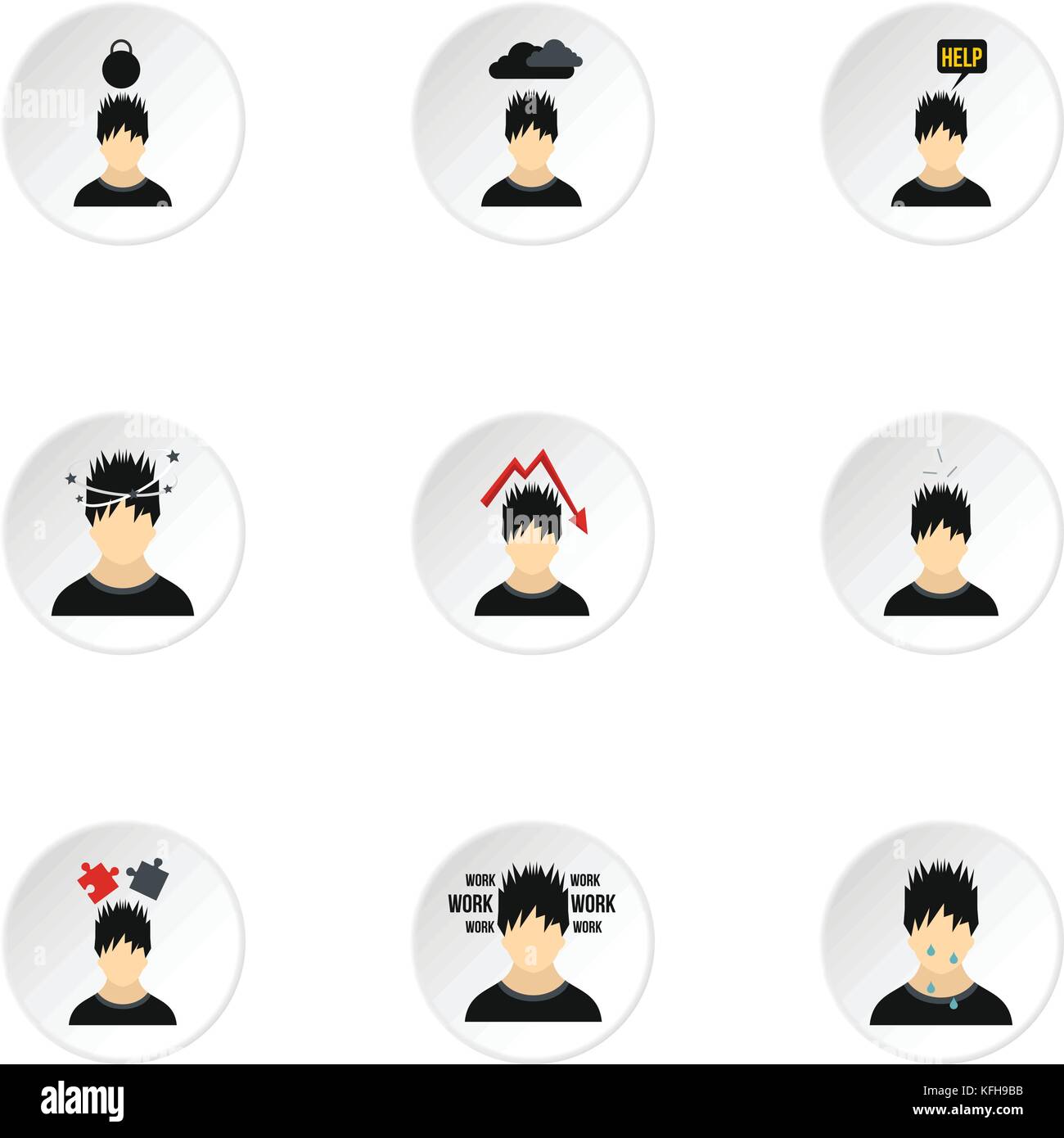 Emotional feelings icons set, flat style Stock Vector Image & Art - Alamy