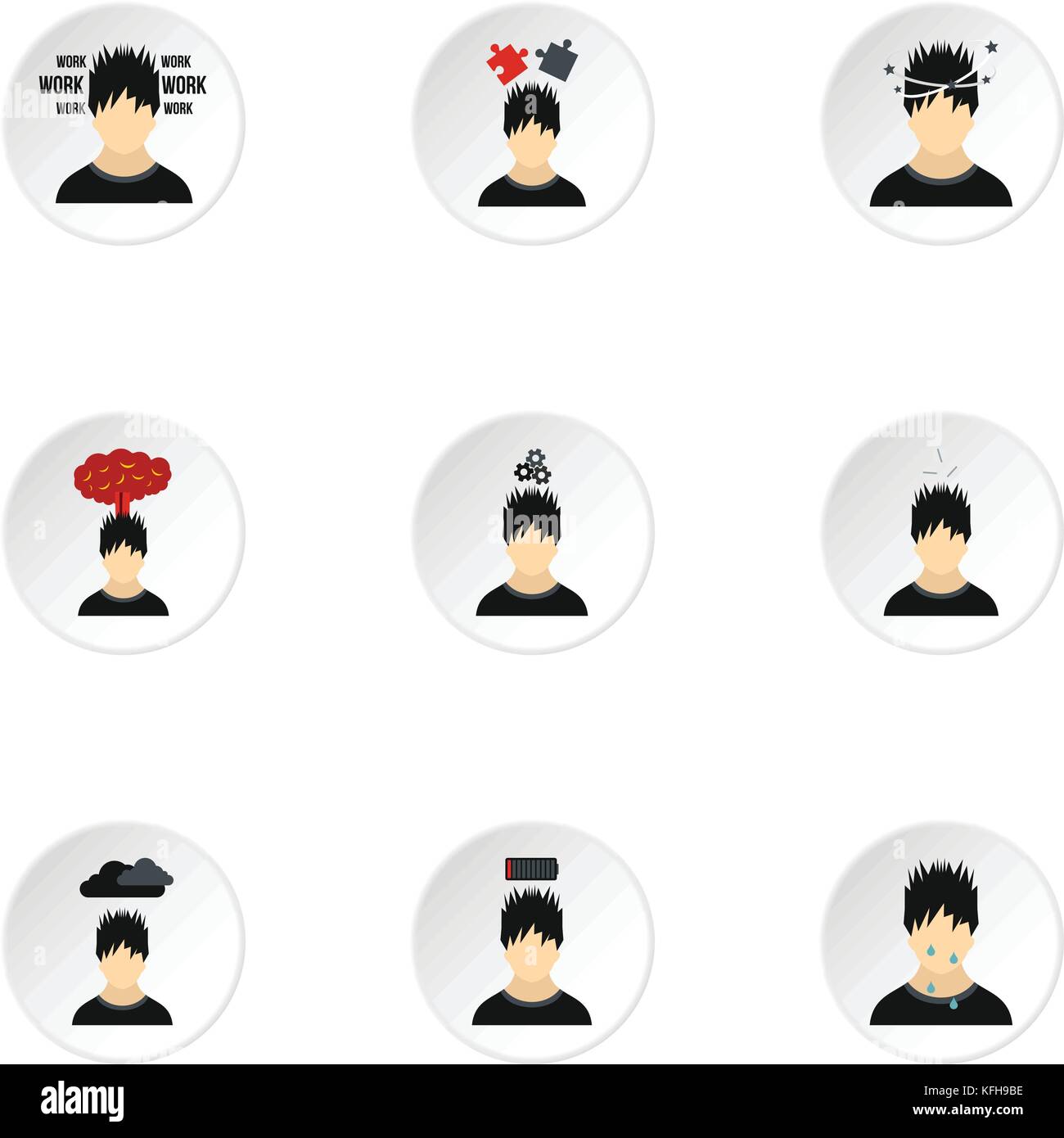 Human feelings icons set, flat style Stock Vector Image & Art - Alamy