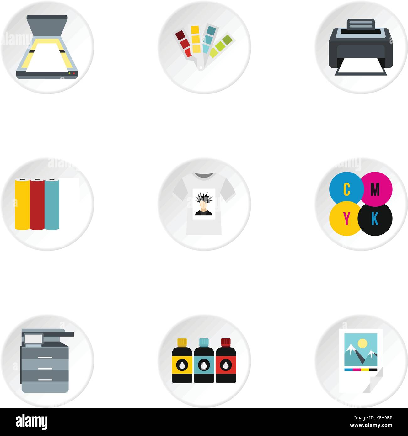 Printing services icons set, flat style Stock Vector Image & Art - Alamy