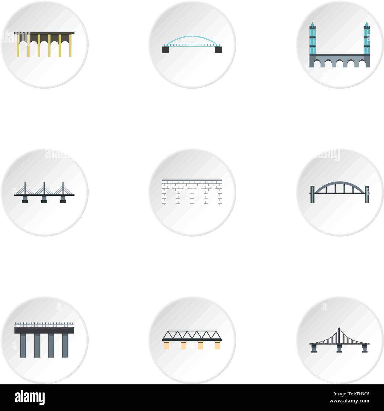 Crossing river icons set, flat style Stock Vector Image & Art - Alamy