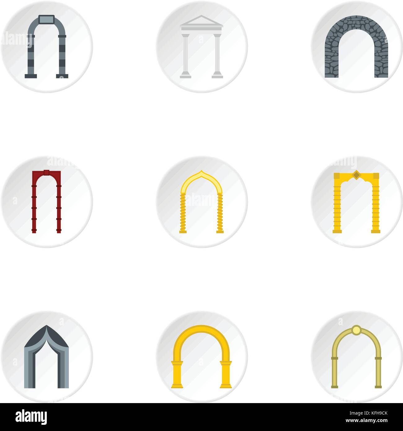 Archway icons set, flat style Stock Vector Image & Art - Alamy