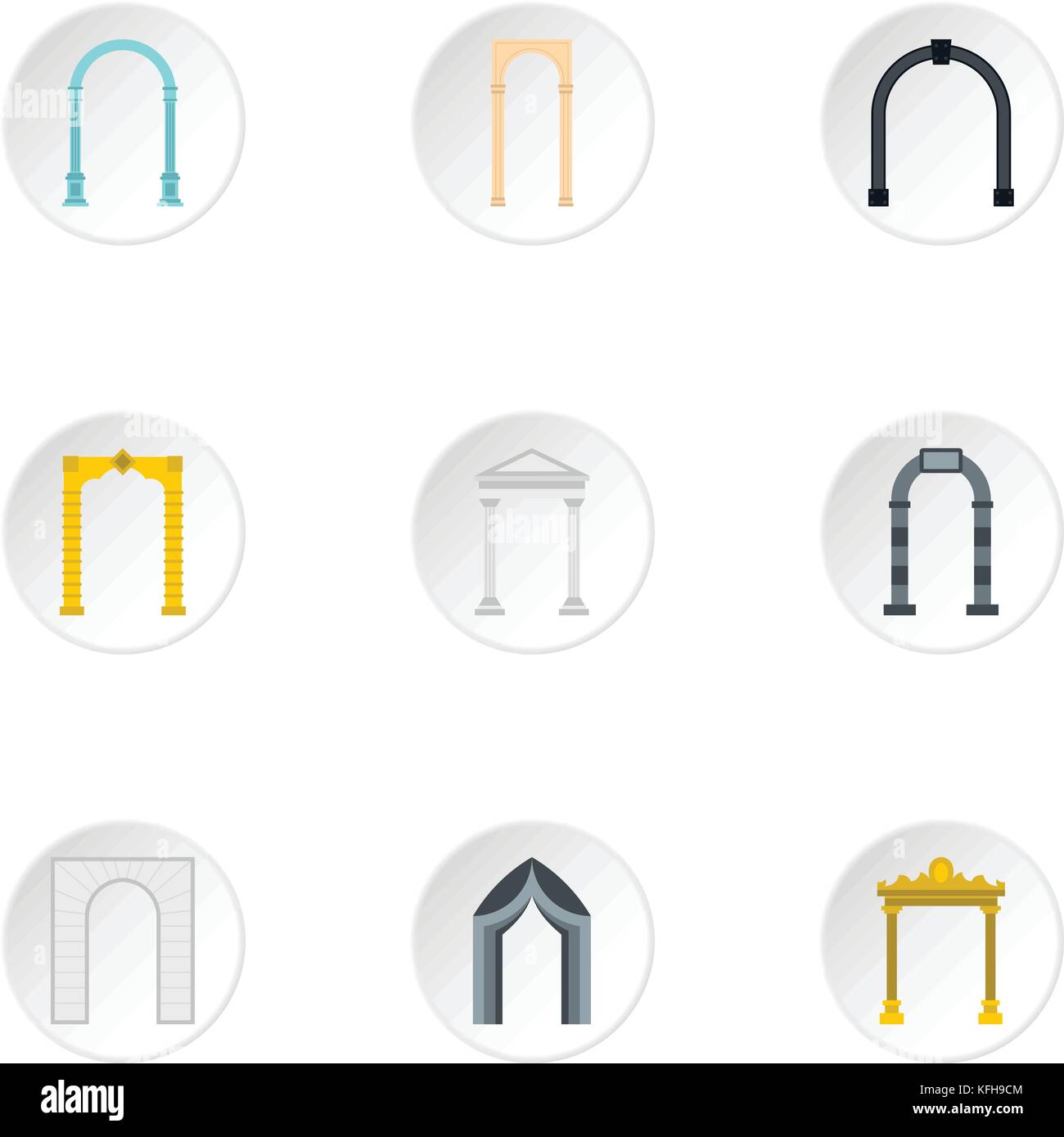 Types of arches icons set, flat style Stock Vector Image & Art - Alamy