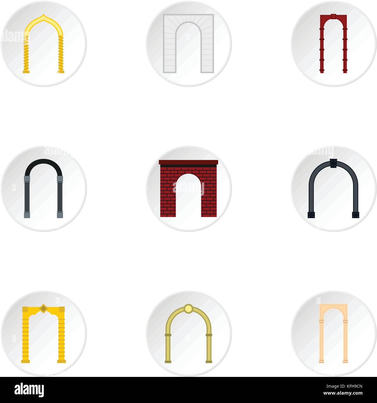 Different arches icons set, flat style Stock Vector Image & Art - Alamy