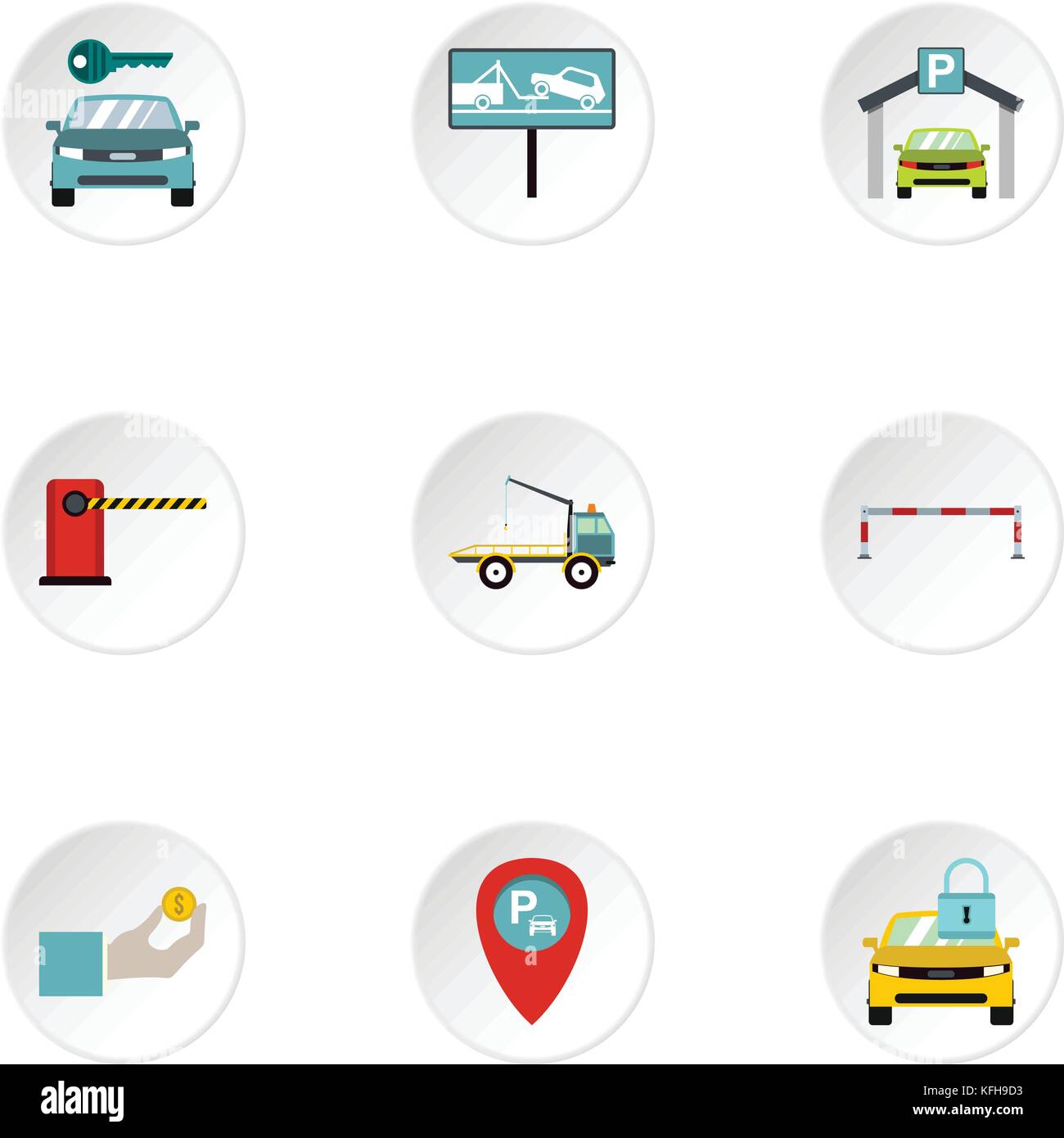 Valet parking icons set, flat style Stock Vector Image & Art - Alamy