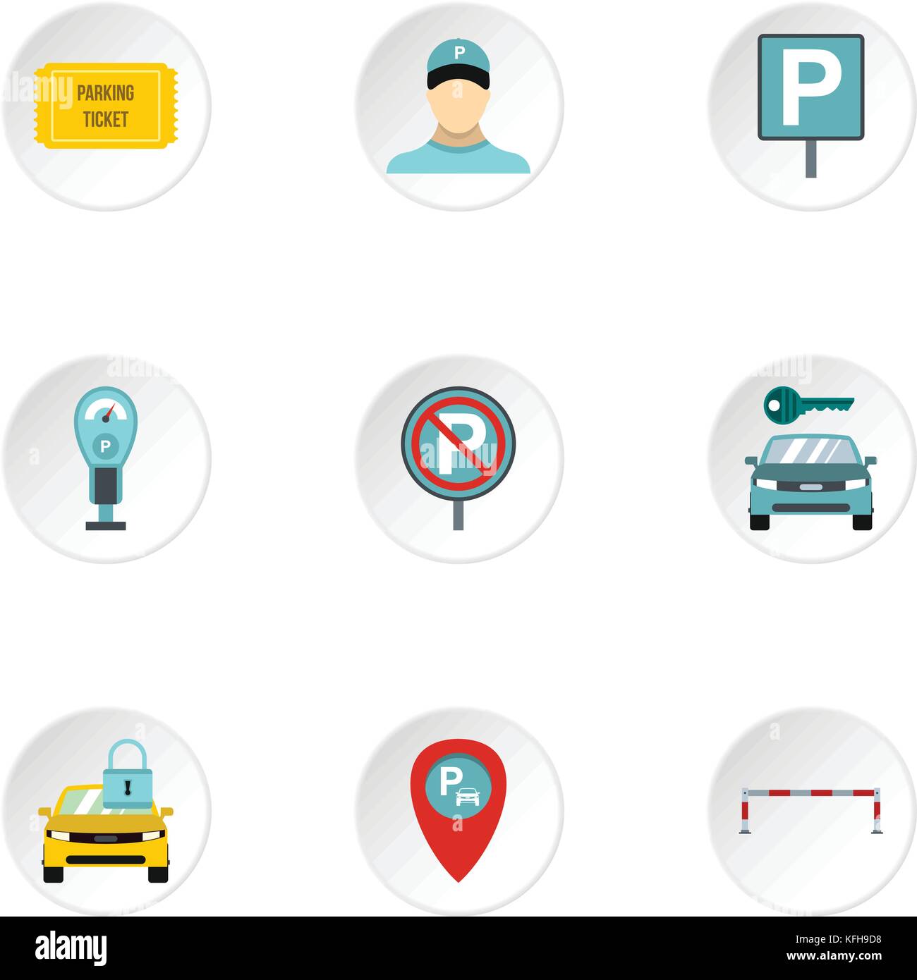 Parking transport icons set, flat style Stock Vector Image & Art - Alamy